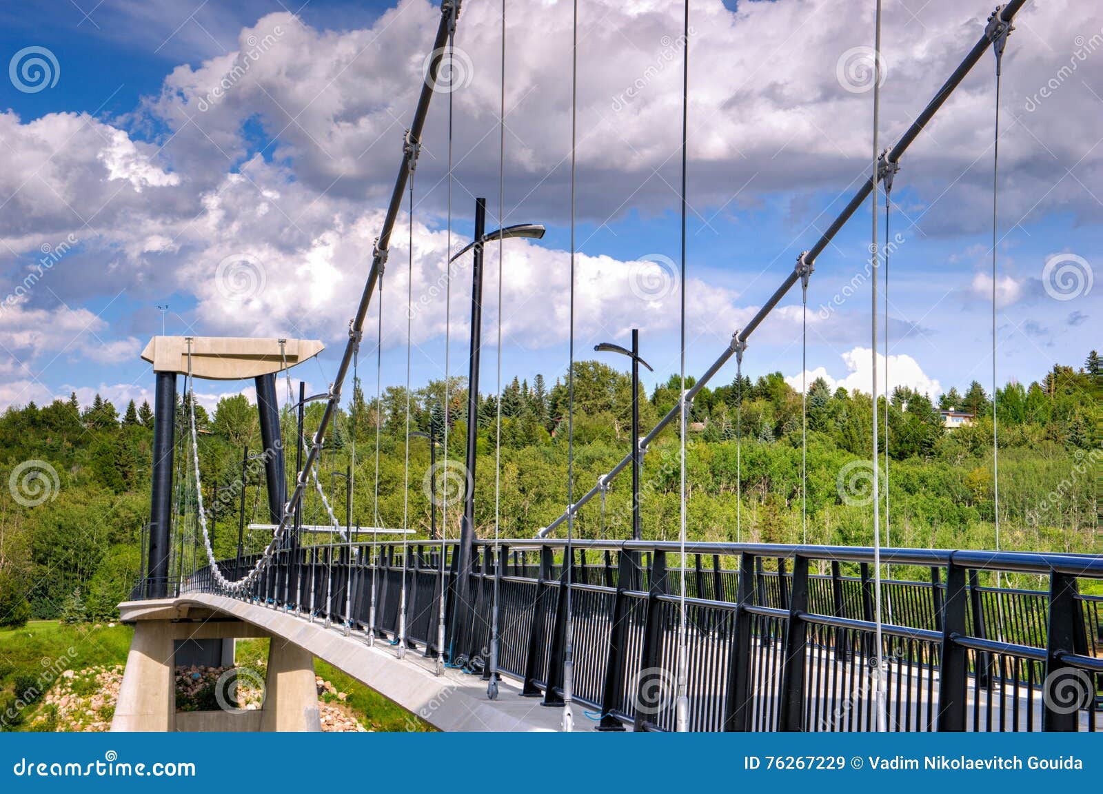 Fort Edmonton Park Foot Bridge Stock Image - Image of cityscape ...