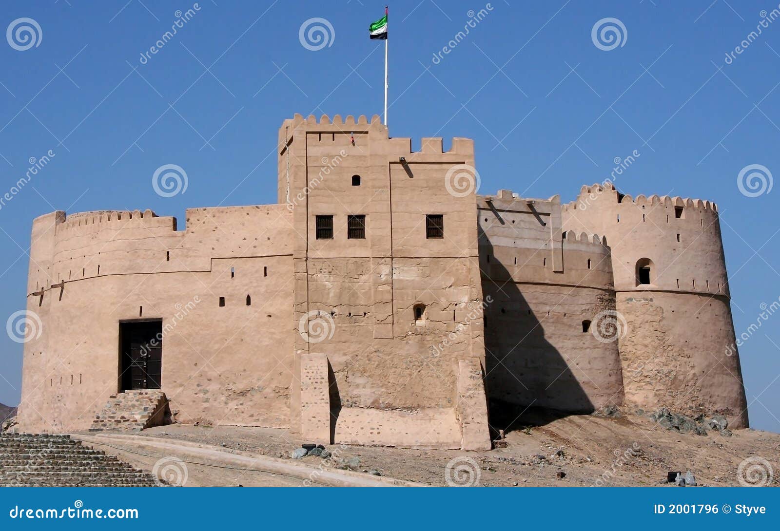 Fort of fujairah in uae stock photo. Image of bithnah - 2001796