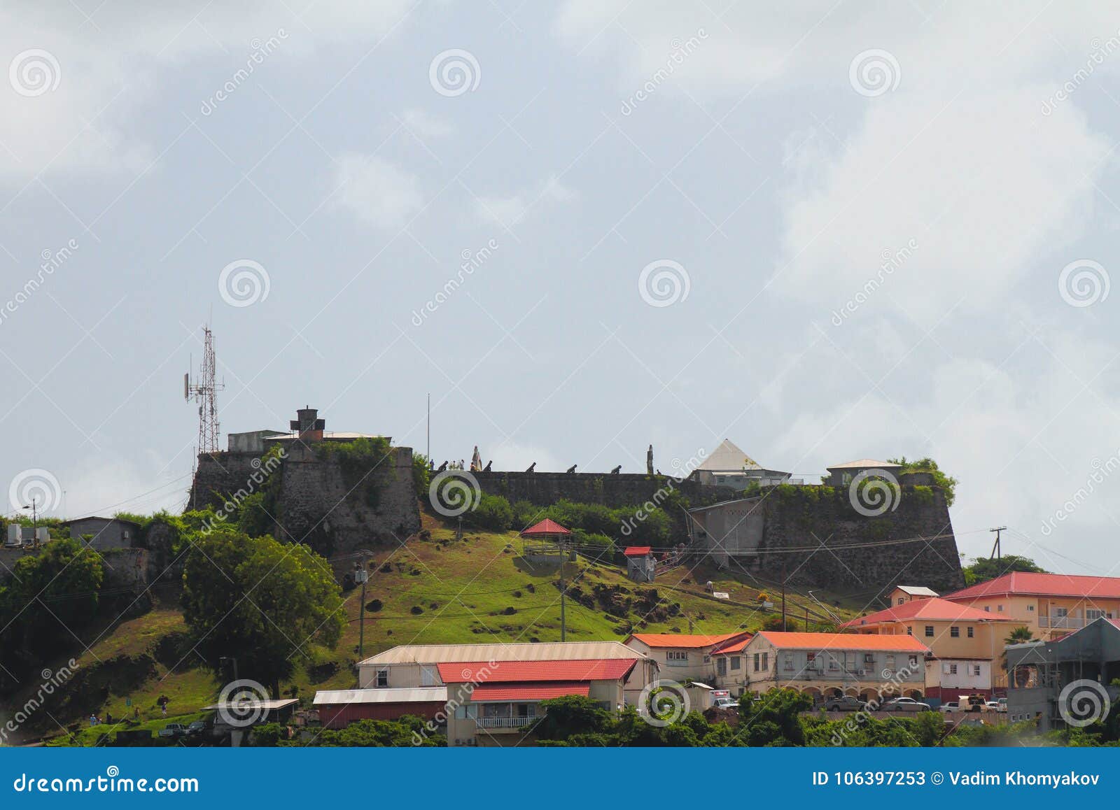 Fort George. St. George`s, Grenada Stock Image - Image of fort, stone ...
