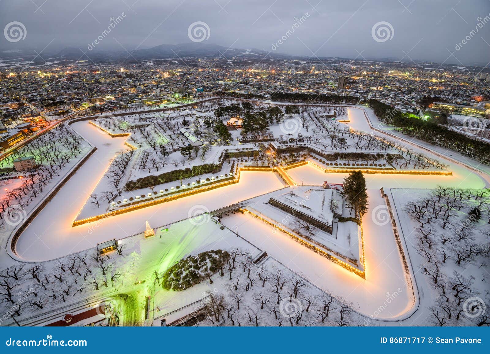 Fort Goryokaku stock image. Image of evening, night, place - 86871717