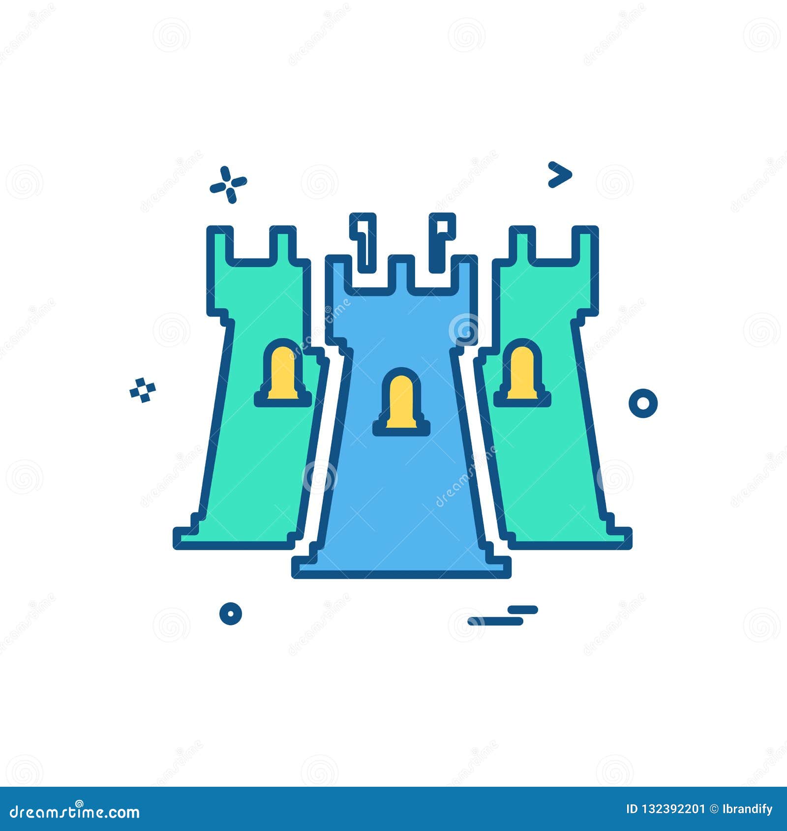 Fort icon design vector stock vector. Illustration of graphic - 132392201