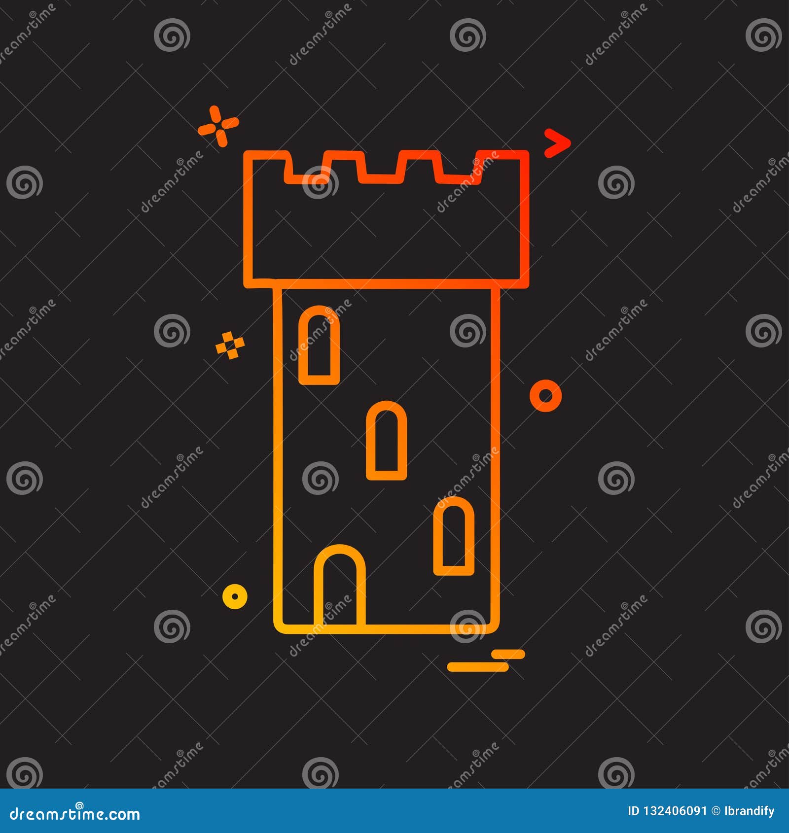 Fort icon design vector stock vector. Illustration of fief - 132406091