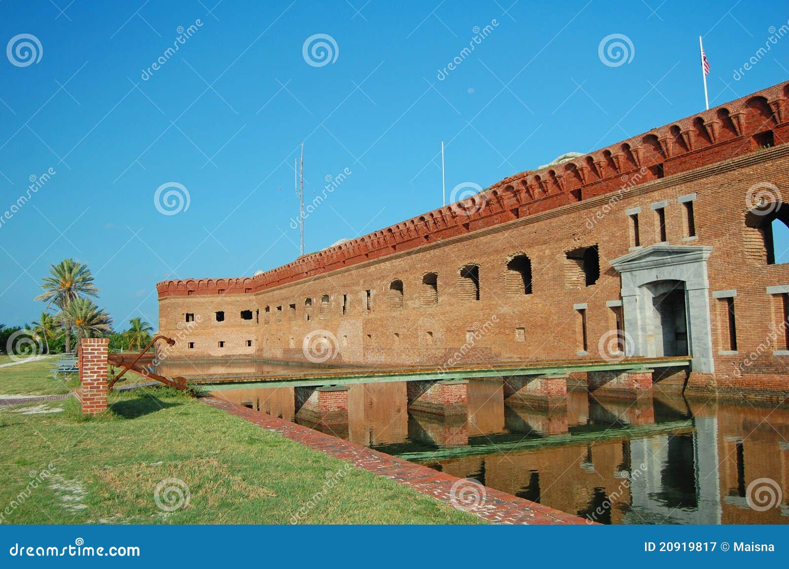 Fort Jefferson Moat Entrance Stock Image - Image of architecture ...