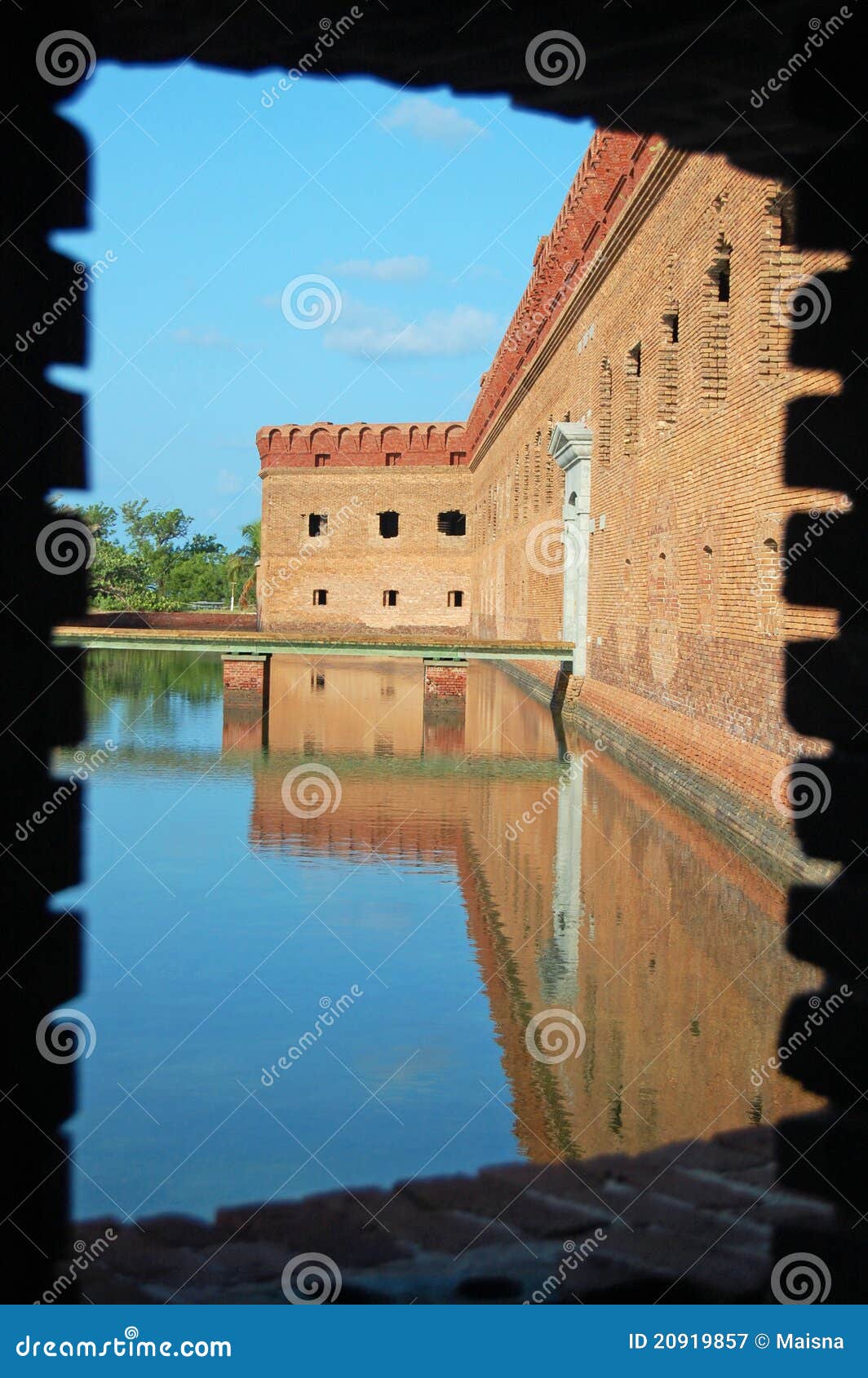 Fort jefferson window view stock image. Image of moat - 20919857