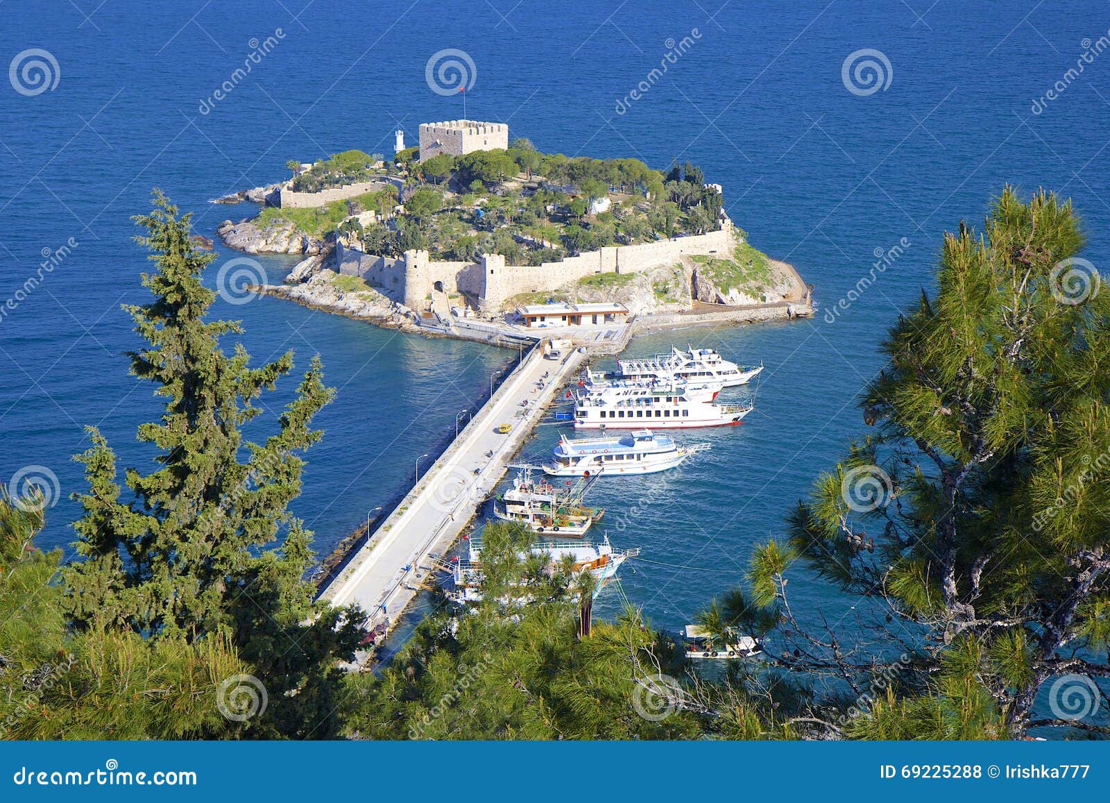 Fort in Kusadasi, Turkey stock photo. Image of water - 69225288