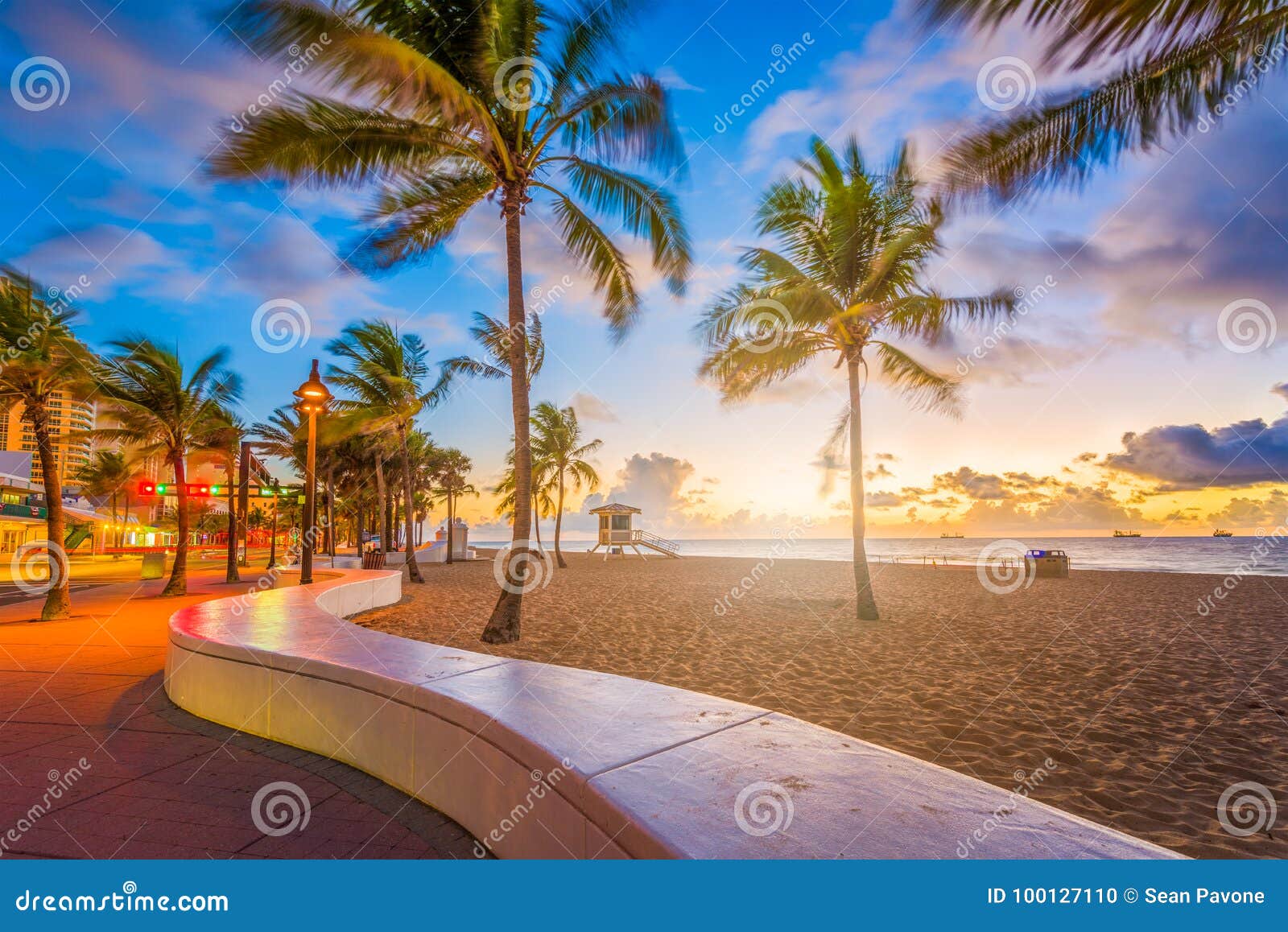Fort Lauderdale-Strand Florida Stockfoto - Bild von standort, palmen ...
