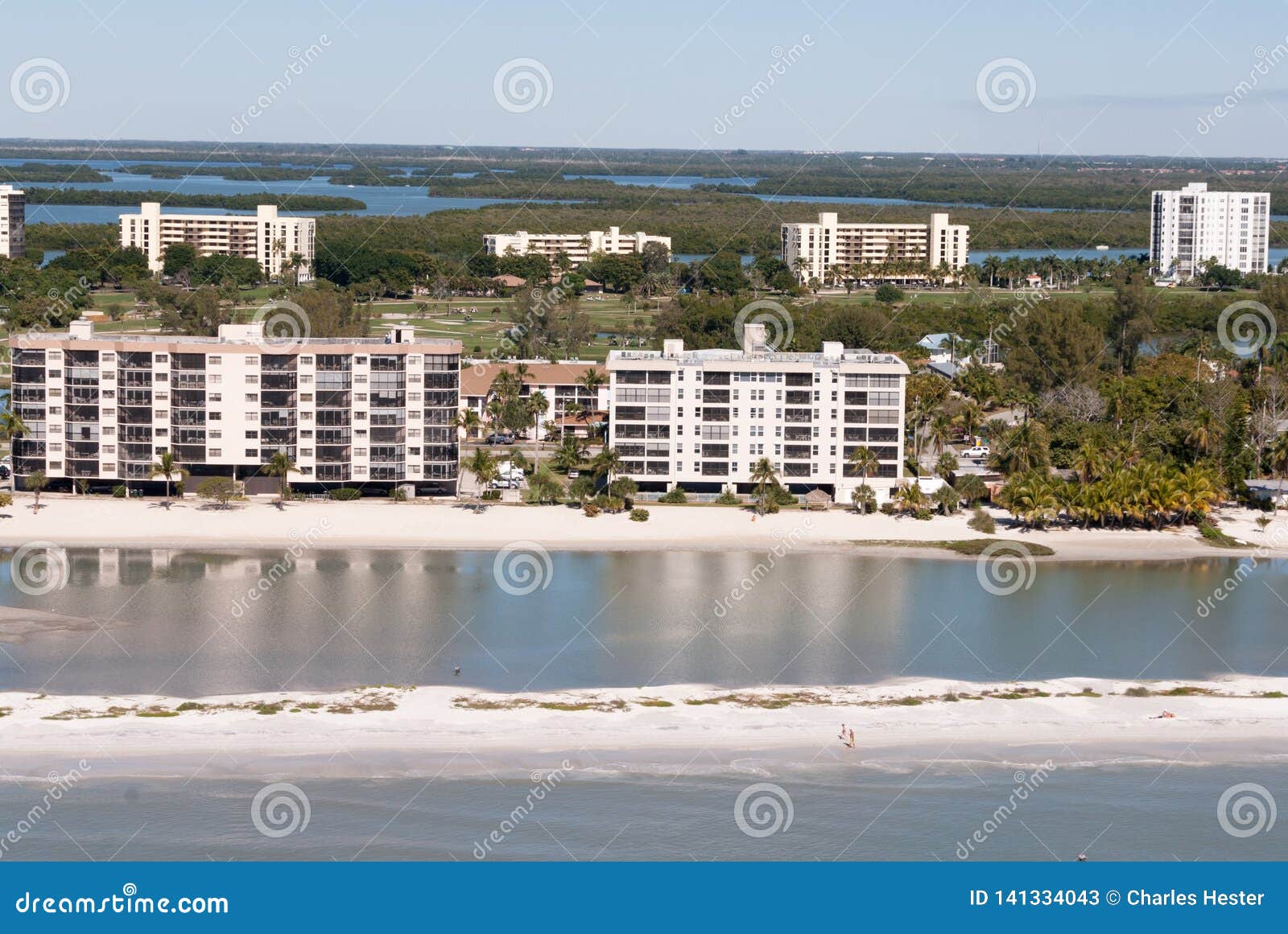 Fort Myers Beach condo stock image. Image of birds, blue - 141334043
