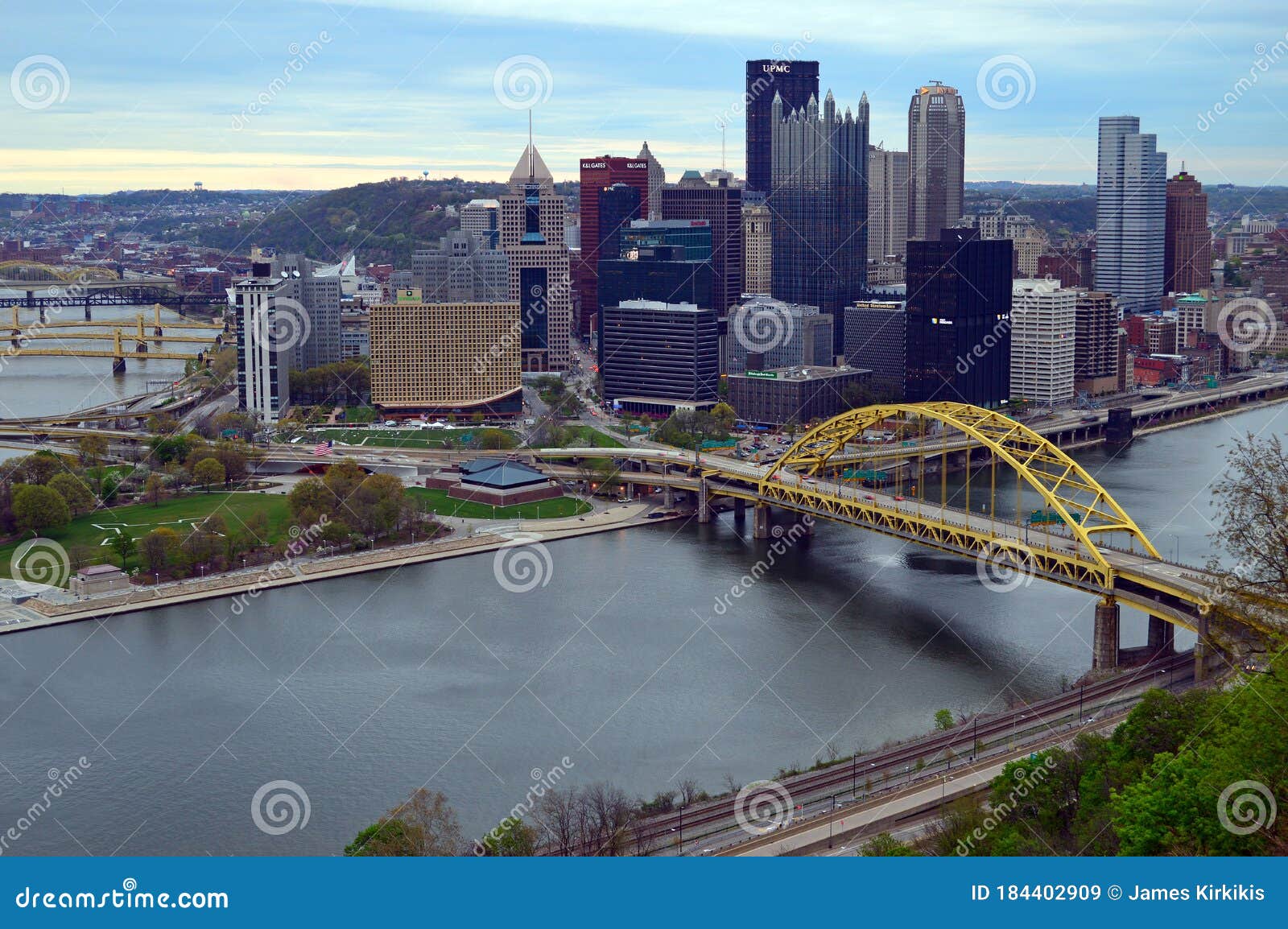 Fort Pitt Bridge, and the Pittsburgh Skyline Editorial Stock Image ...