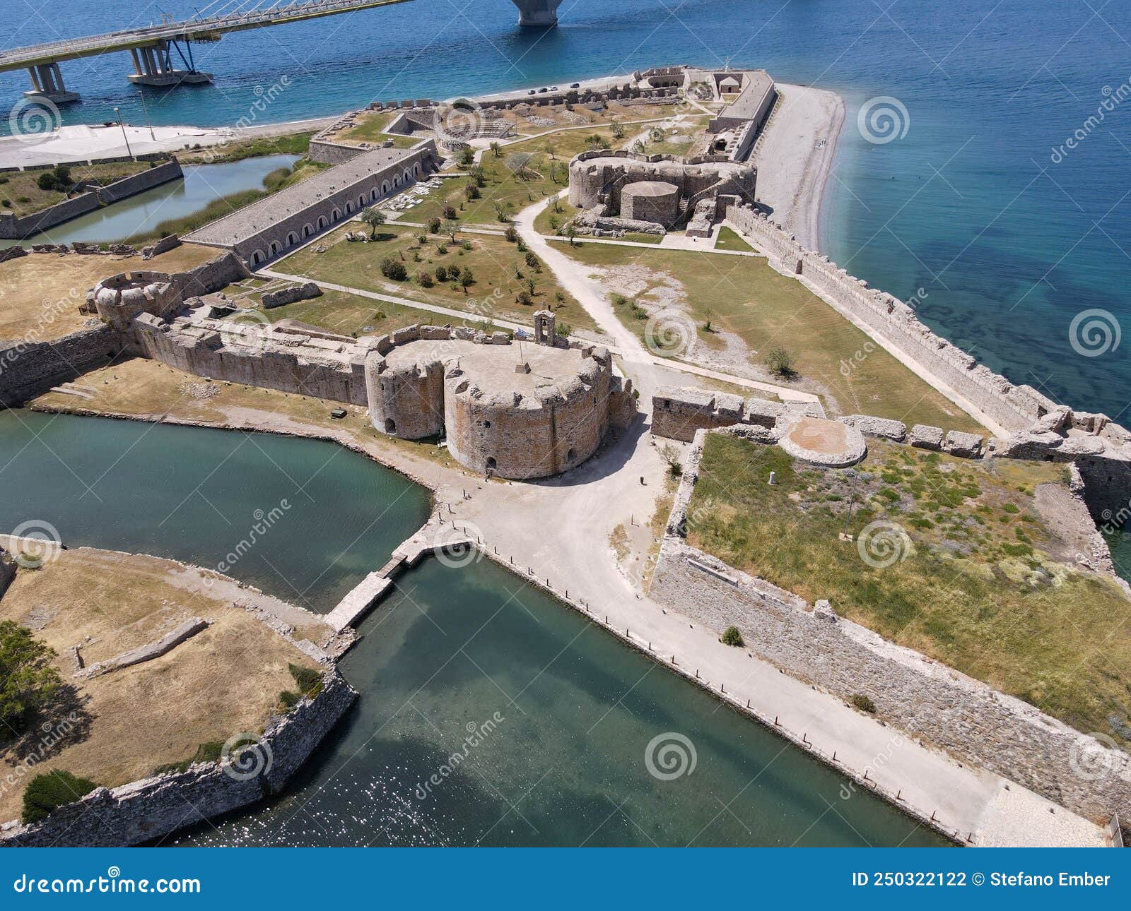 The Fort of Rio Near Patras in Greece Stock Photo - Image of bridge ...