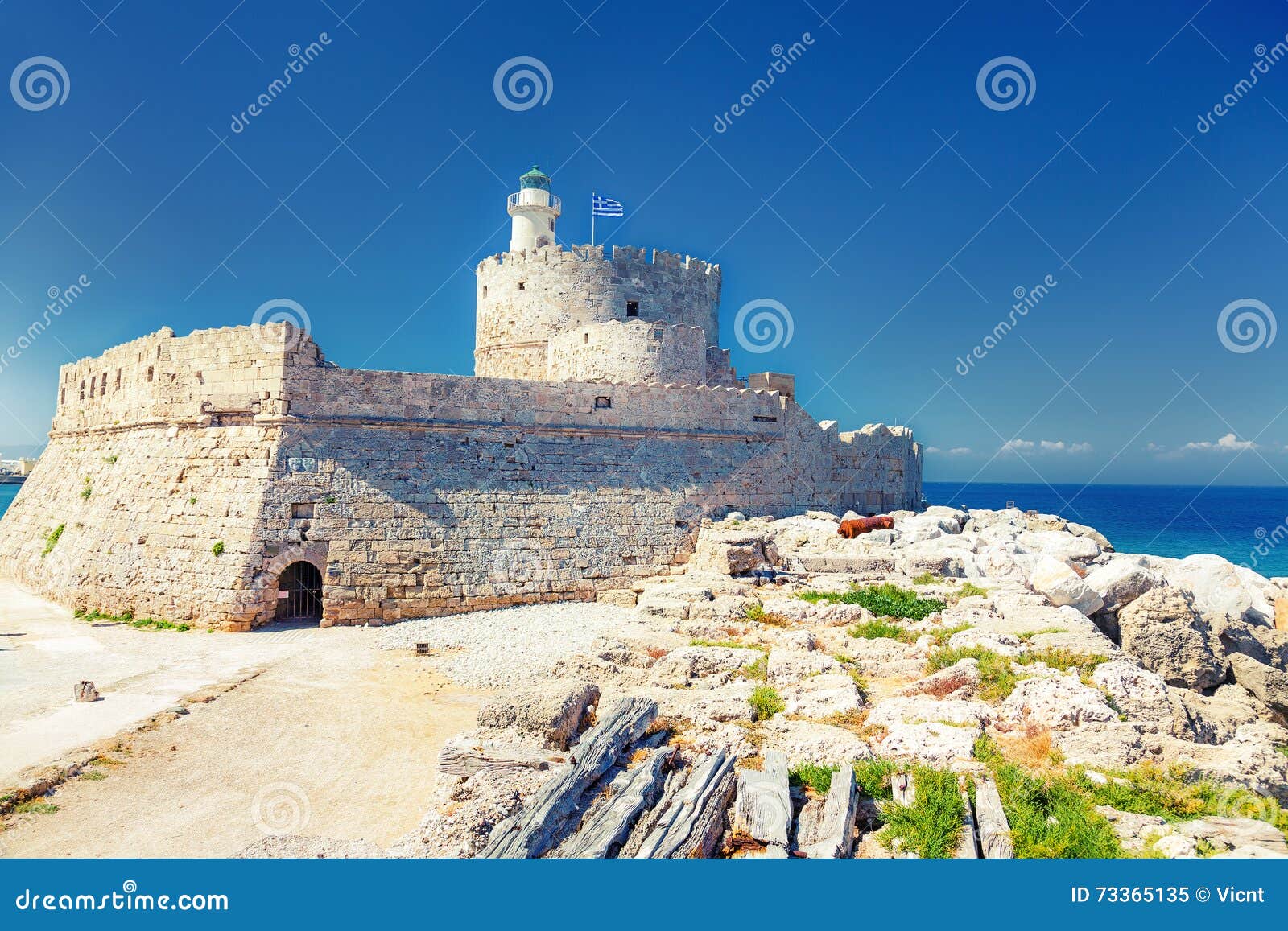 Fort of Saint Nicholas in Rhodes Stock Image - Image of exposure ...