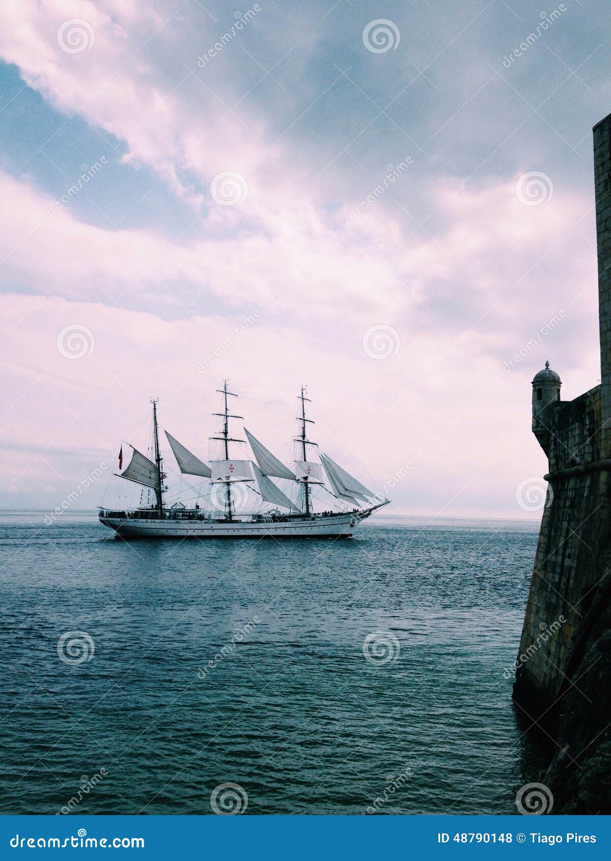 The fort and the Ship stock photo. Image of ship, blue - 48790148
