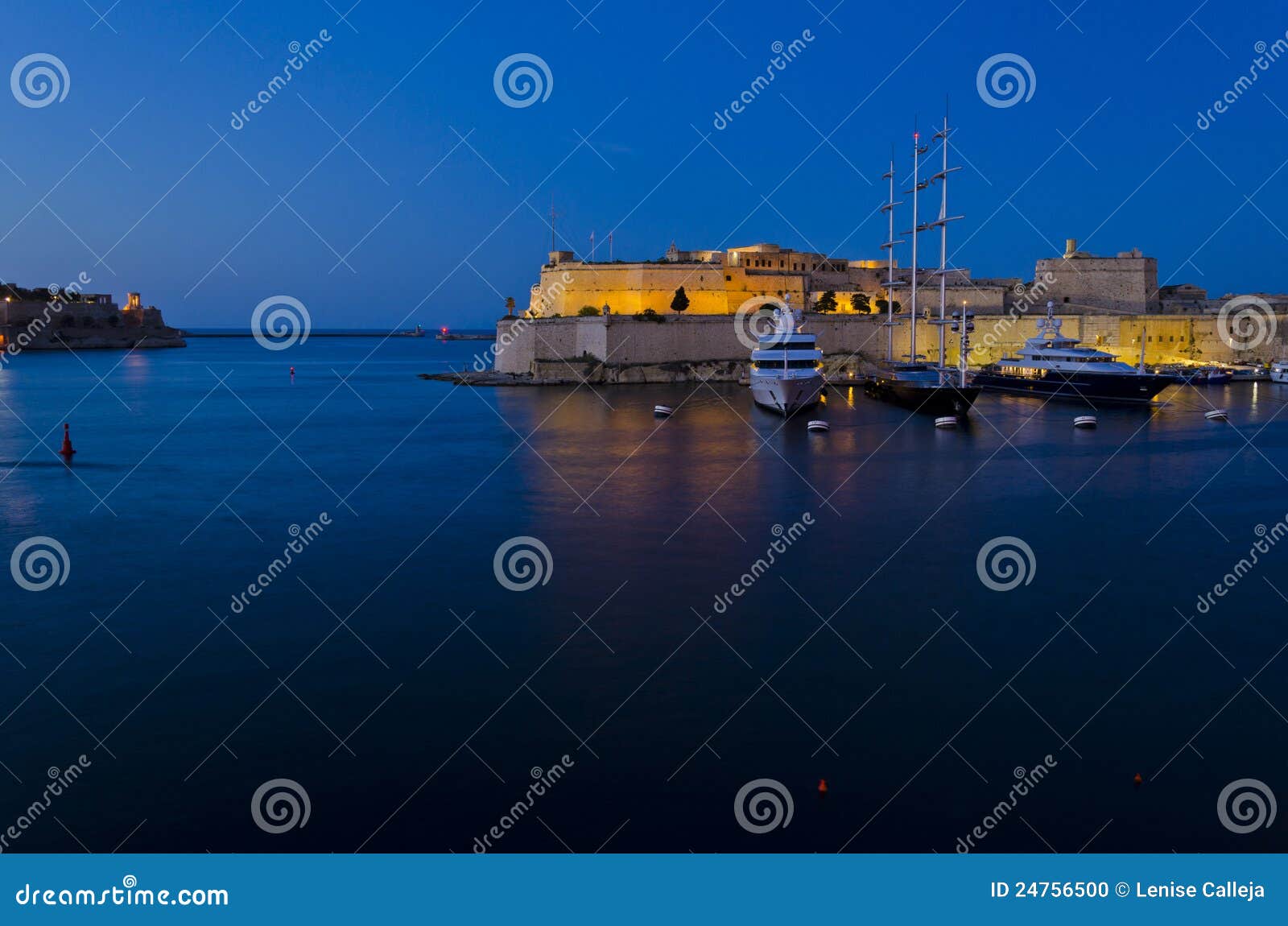 Fort St. Angelo in the Evening - Malta Stock Photo - Image of ...