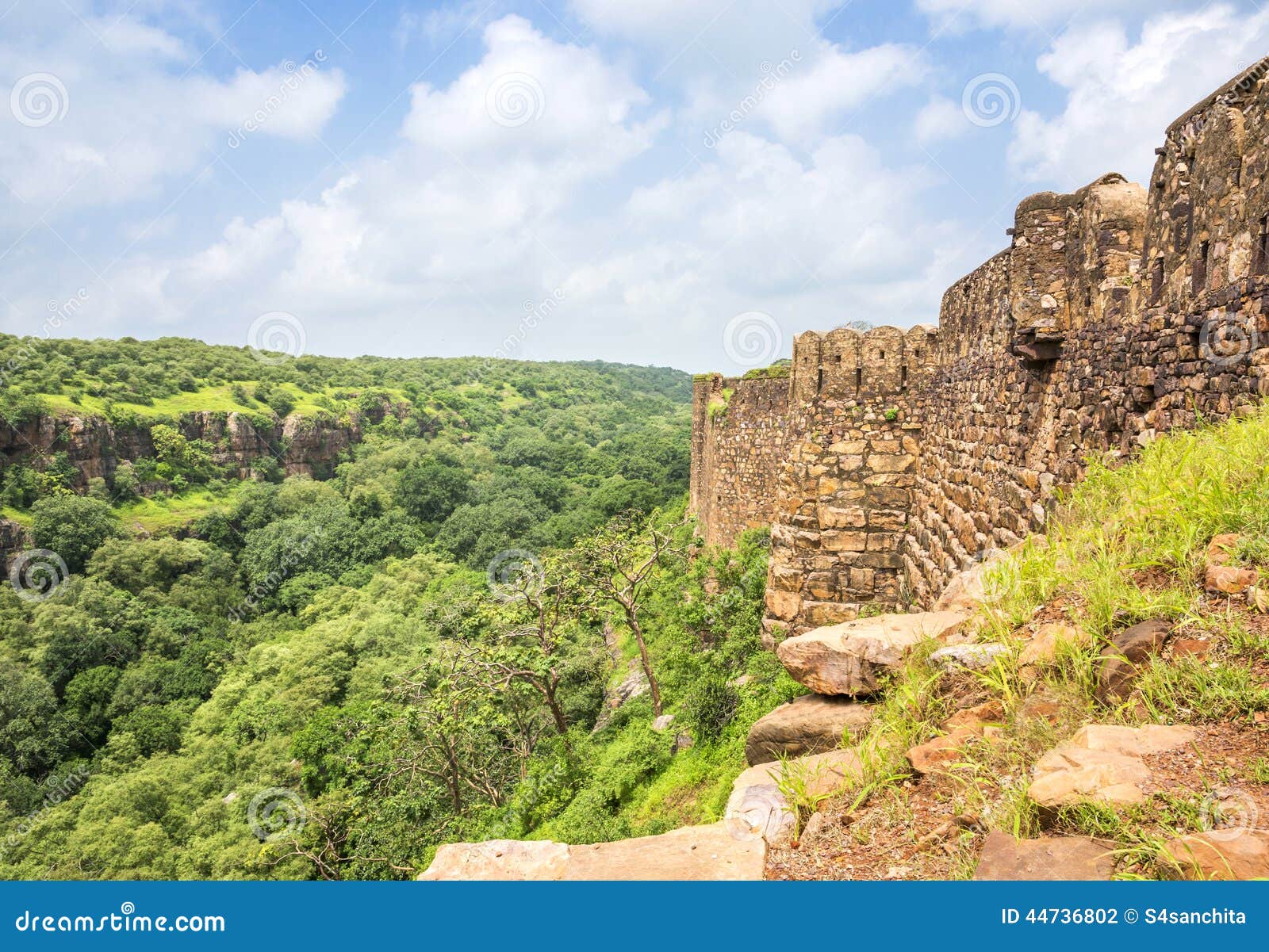 Fort wall stock photo. Image of protection, ranthambhore - 44736802