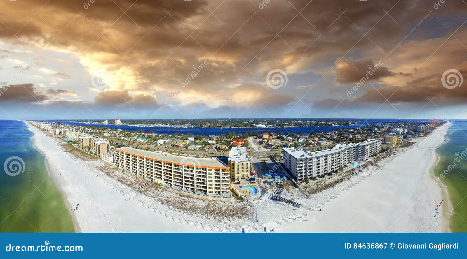 Ft. Walton Beach Side View Of Choctawhatchee Bay Sunrise Royalty-Free ...