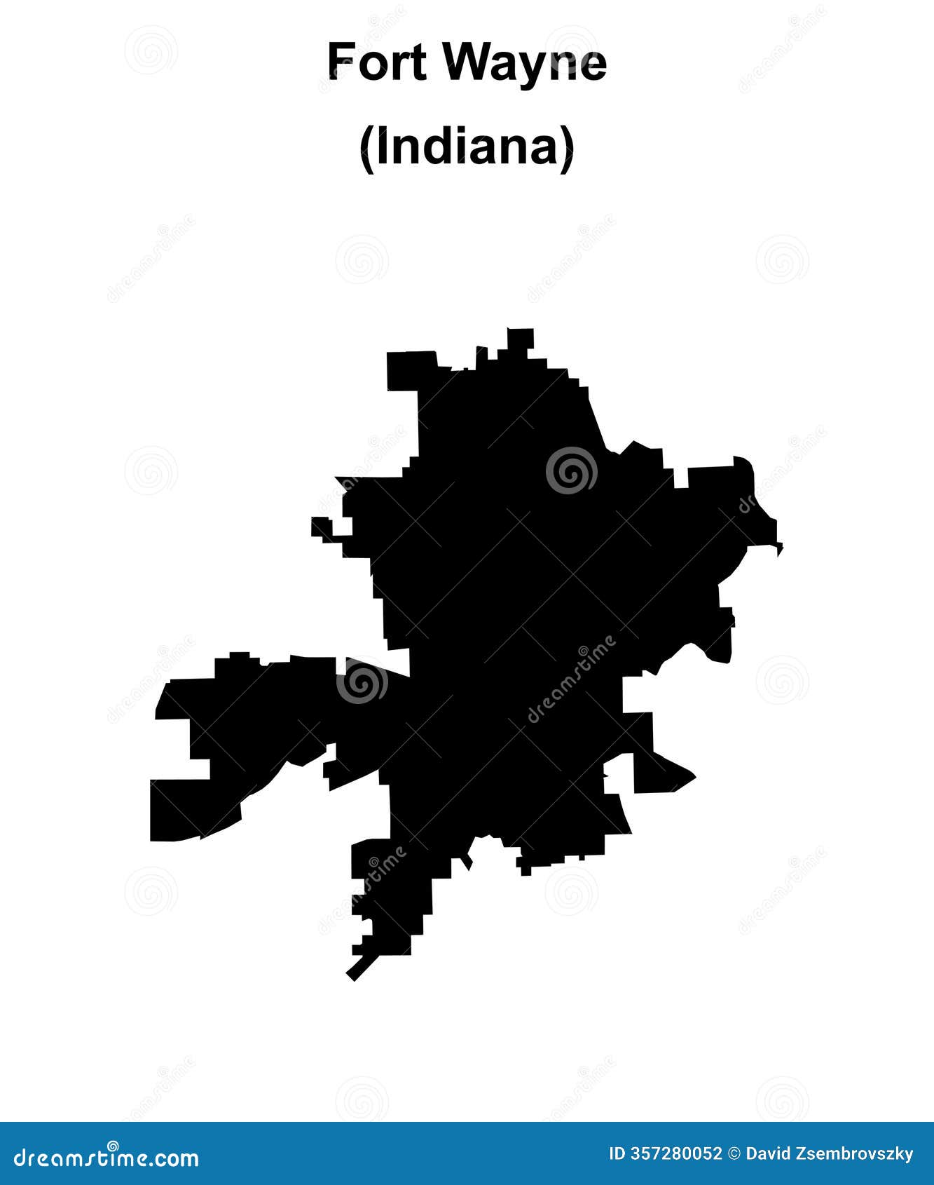 Fort Wayne Outline Map Vector Illustration | CartoonDealer.com #357280052