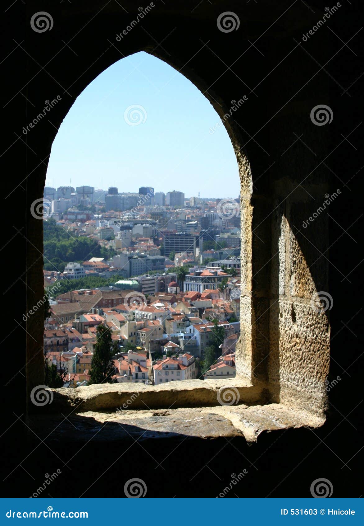 Fort Window stock image. Image of visit, lisbon, ancient - 531603