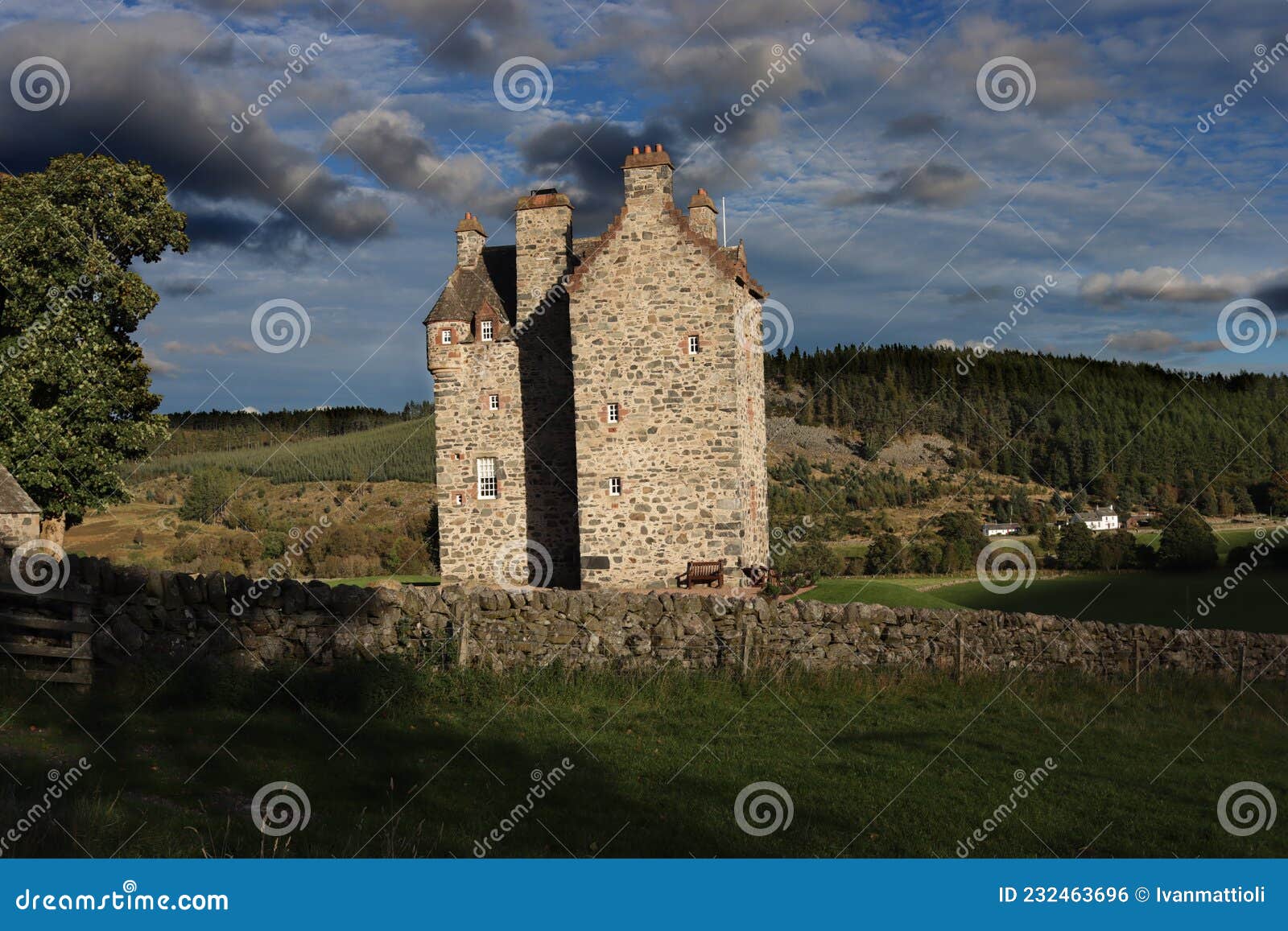 Forter Castle in Perthshire, Scotland Stock Photo - Image of ...