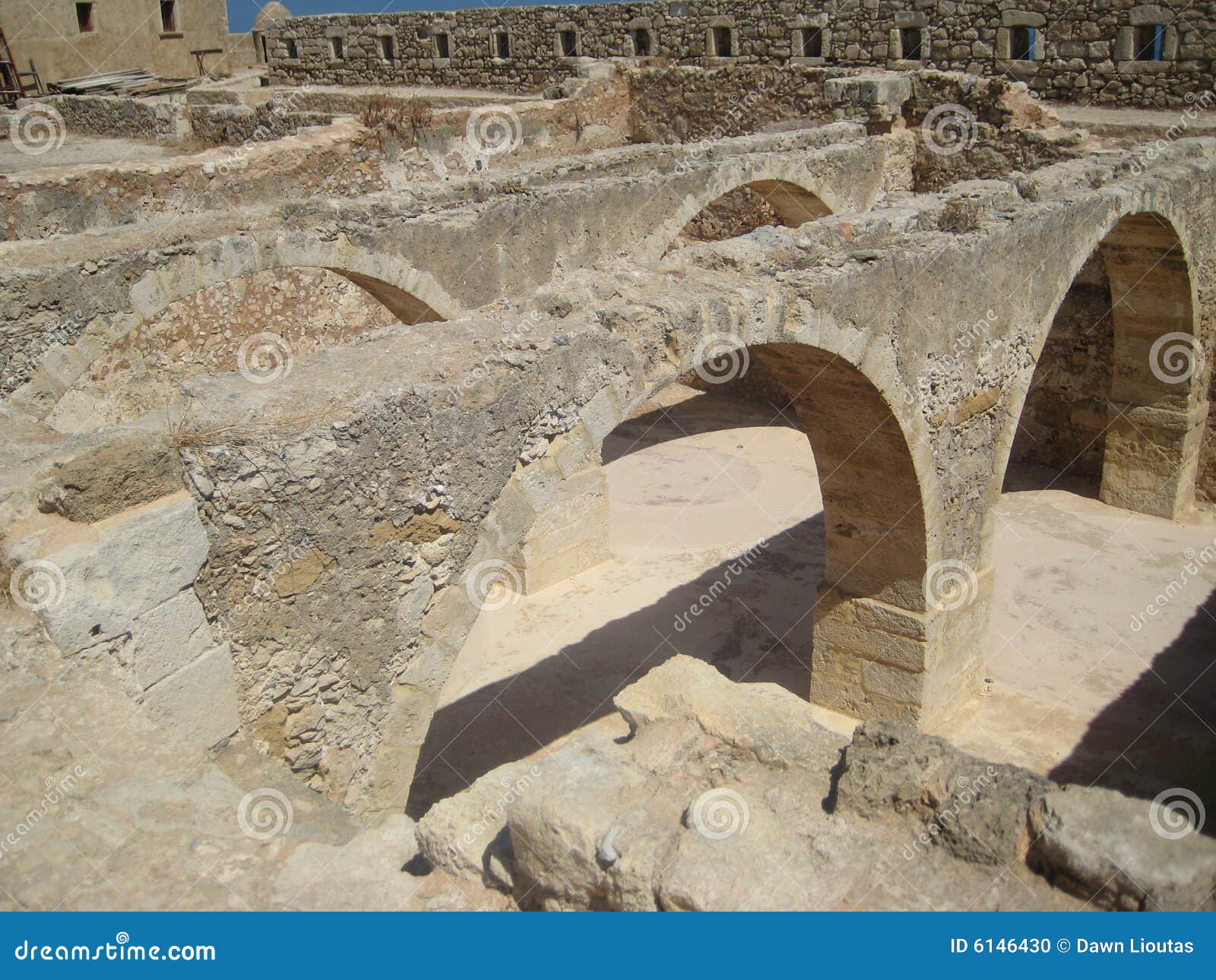 Fortezza Arches, Fortress in Rethymno, Crete Stock Photo - Image of ...