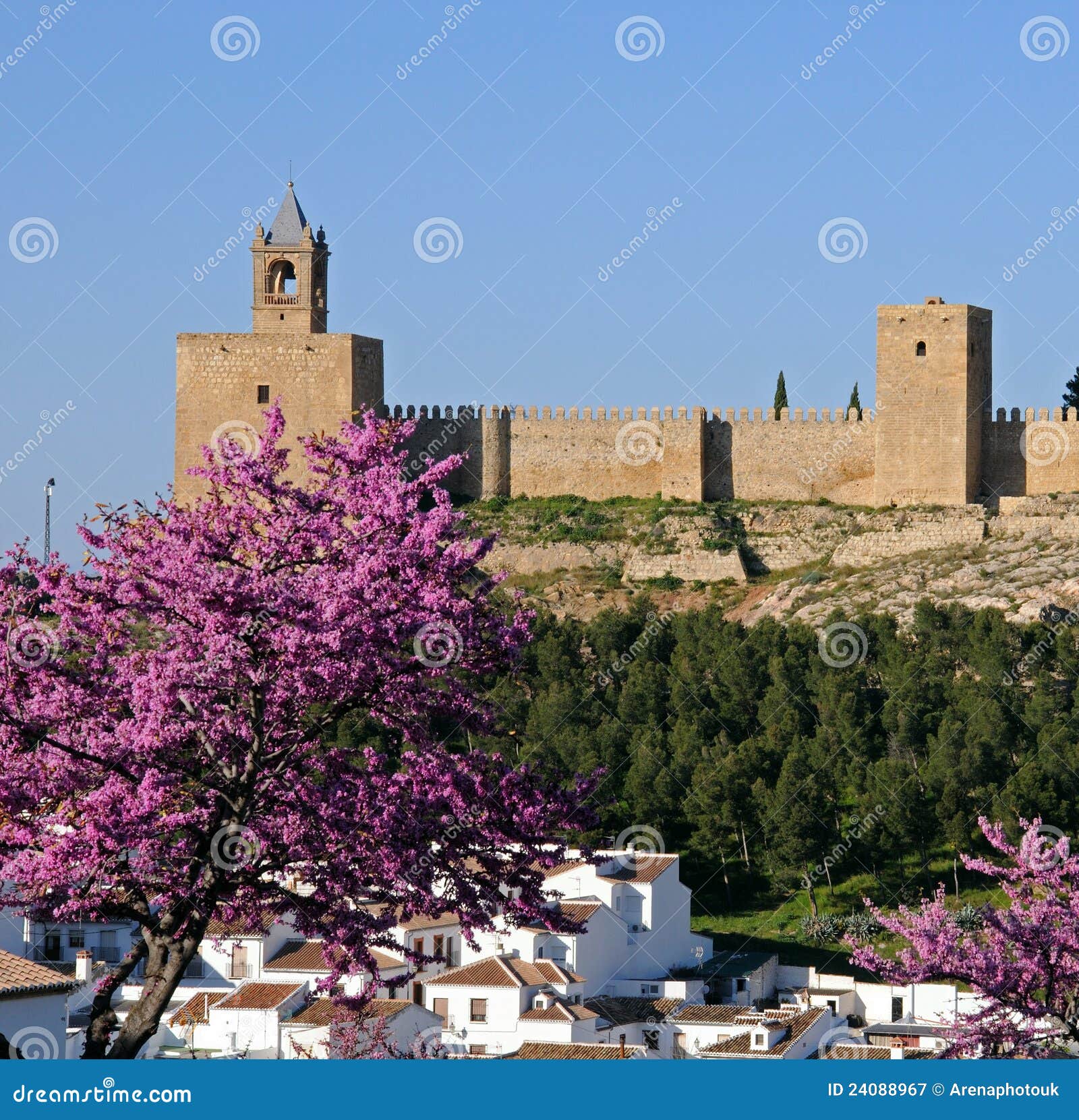 Fortezza Del Castello, Antequera, Andalusia Spagna. Immagine Stock ...