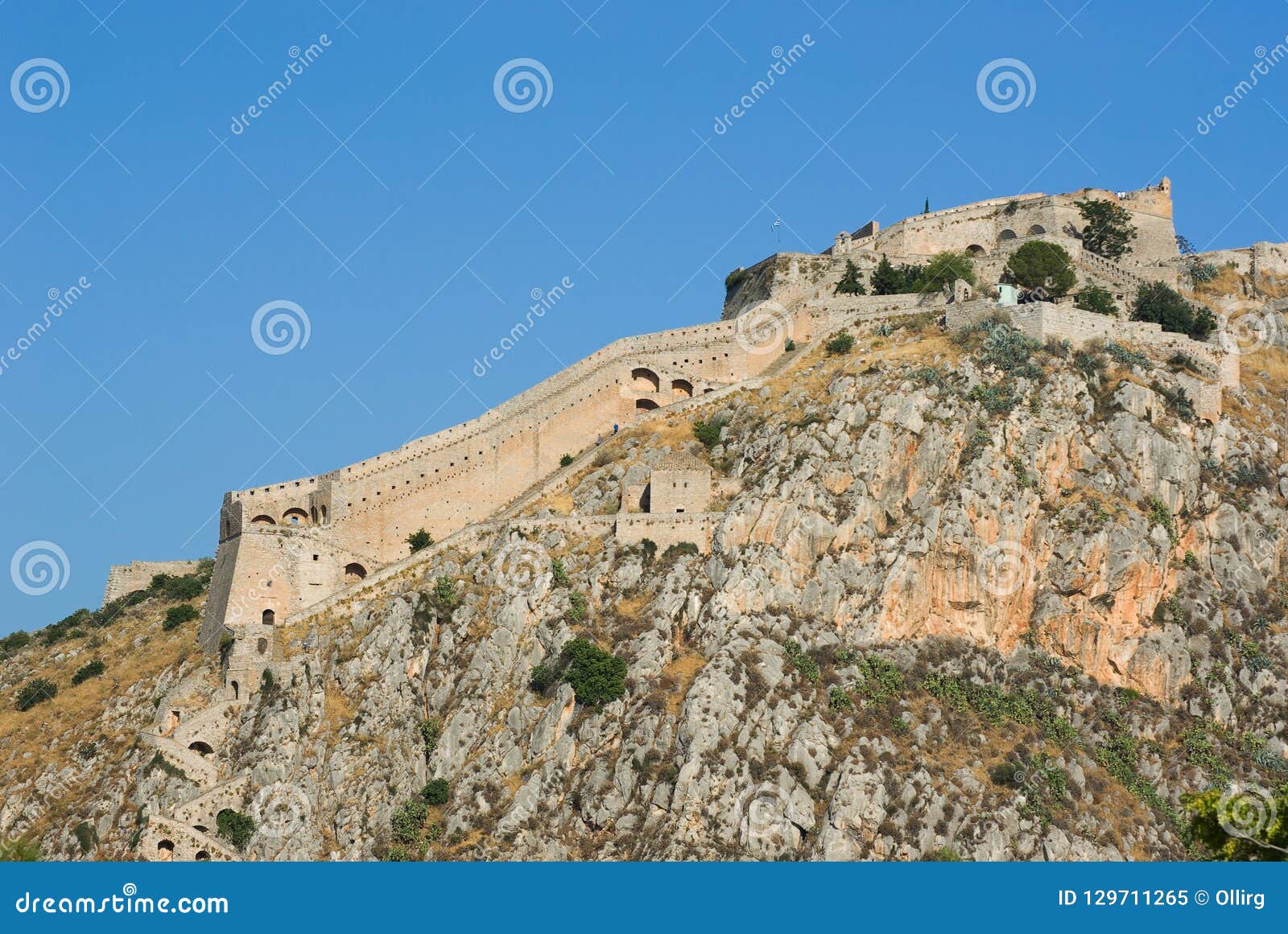 Fortezza Di Palamidi Sulla Collina Di Nafplio, Grecia Immagine Stock ...