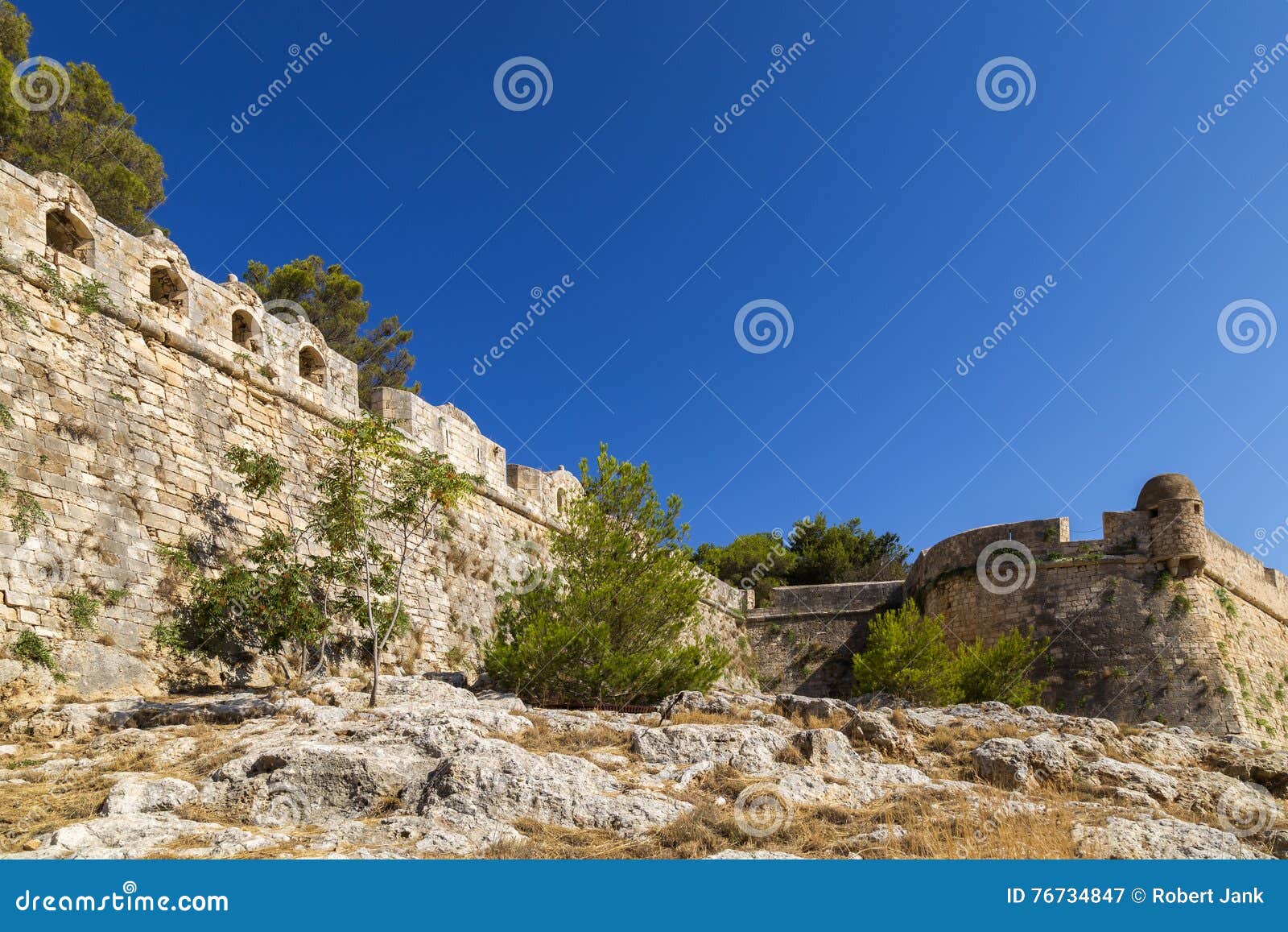 Fortezza, Rethymno, Crete stock image. Image of stone - 76734847