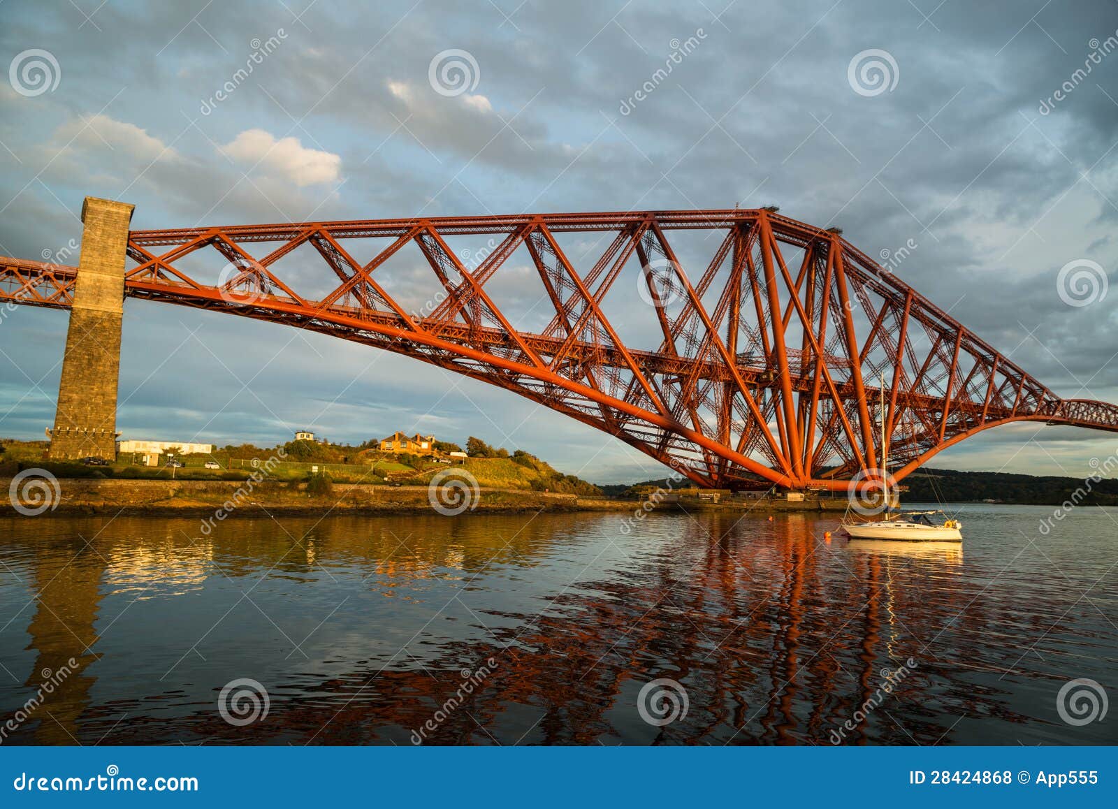 Forth Rail Bridge stock photo. Image of crossing, boat - 28424868