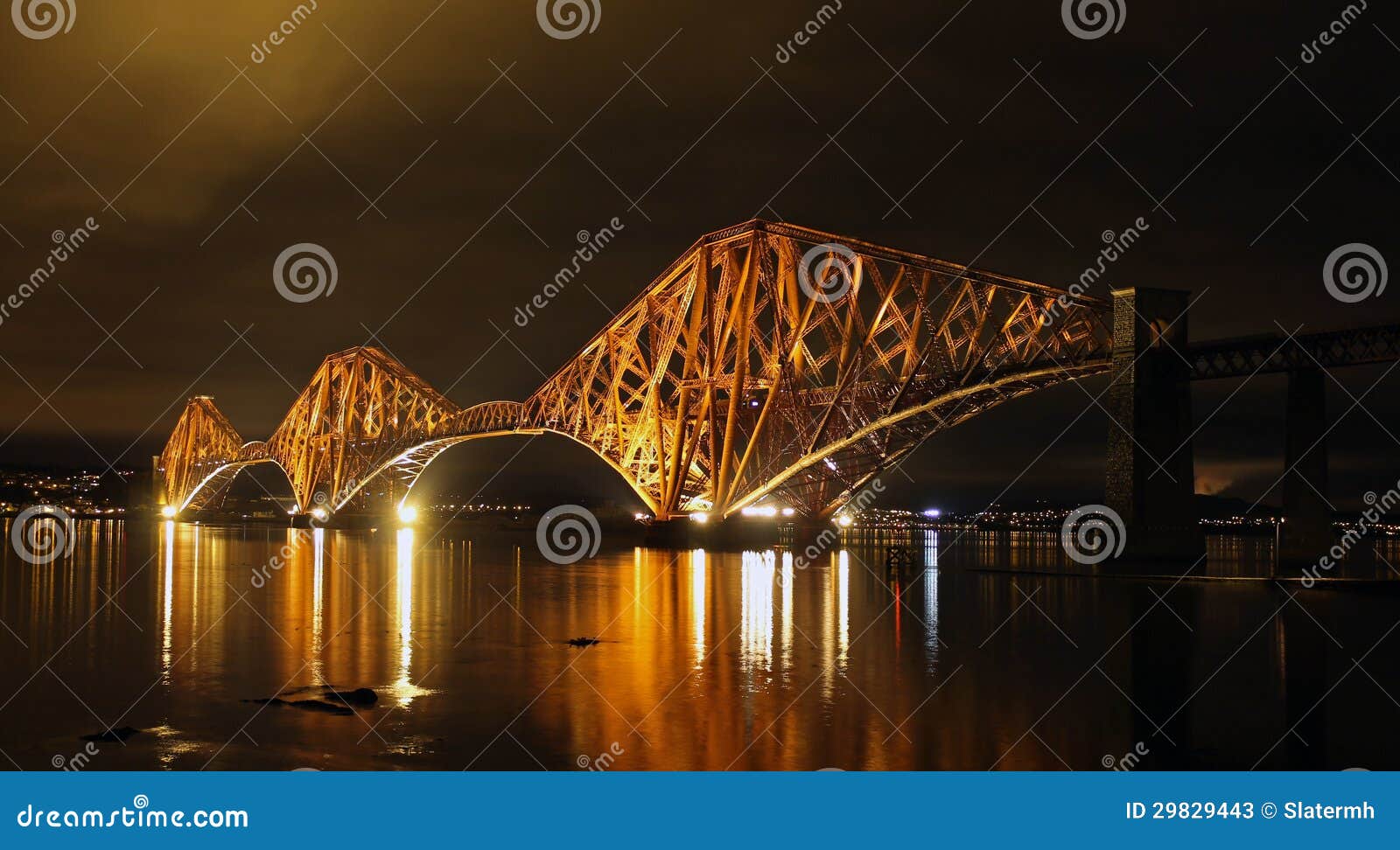 Forth Rail Bridge, Edinburgh Stock Image - Image of night, queensferry ...