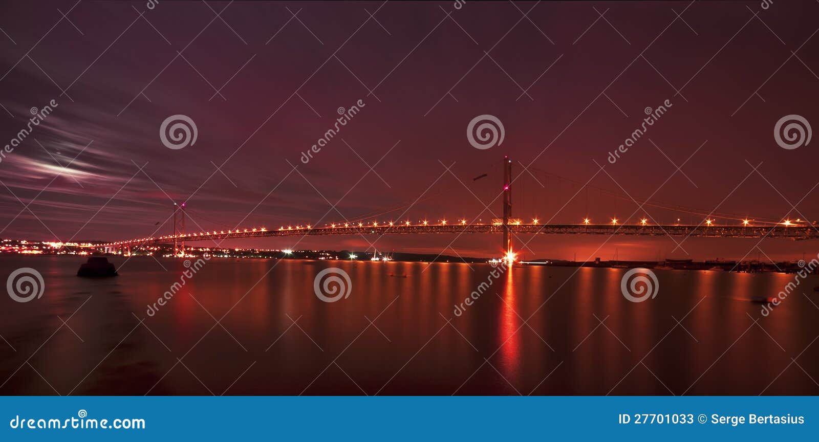 The Forth Road Bridge at Night Edinburgh Scotland Stock Image - Image ...