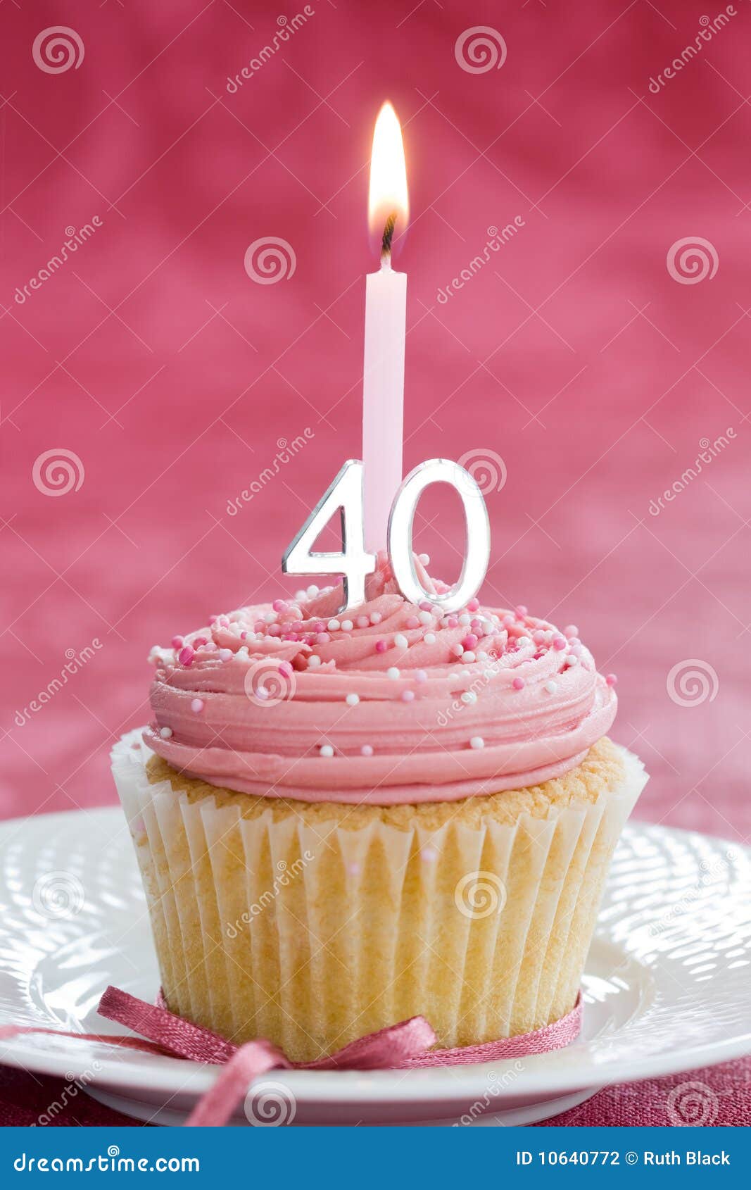 Fortieth birthday cupcake stock photo. Image of home - 10640772