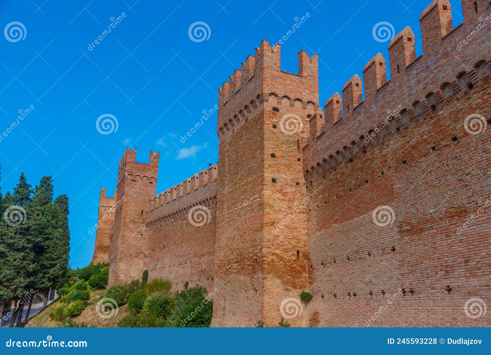 Fortification of the Gradara Castle in Italy Stock Photo - Image of ...