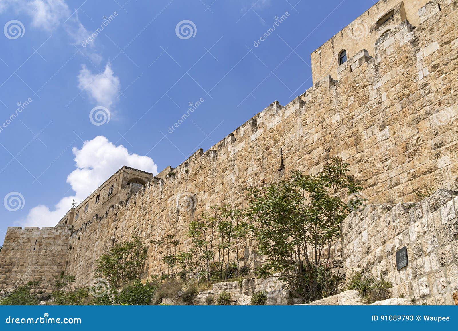 Fortification Medieval Walls of Jerusalem Stock Image - Image of ...