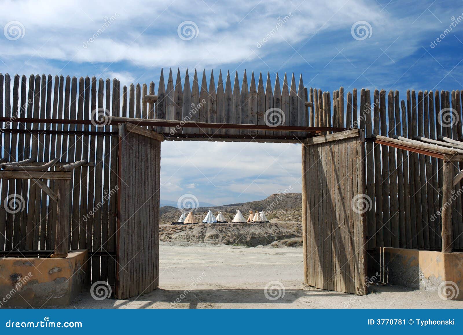 Fortification and Native American Village Stock Image - Image of tipi ...