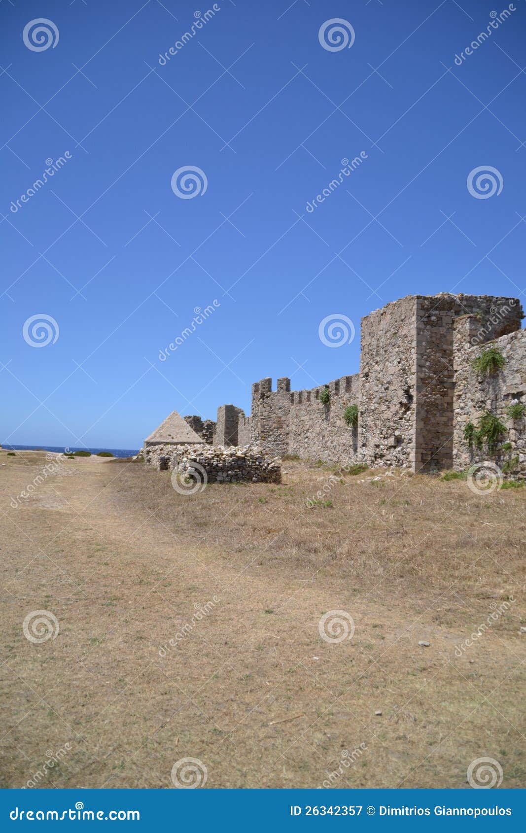 Fortifications Da Parede Do Centro Urbano, Castelo De Methoni Imagem de ...