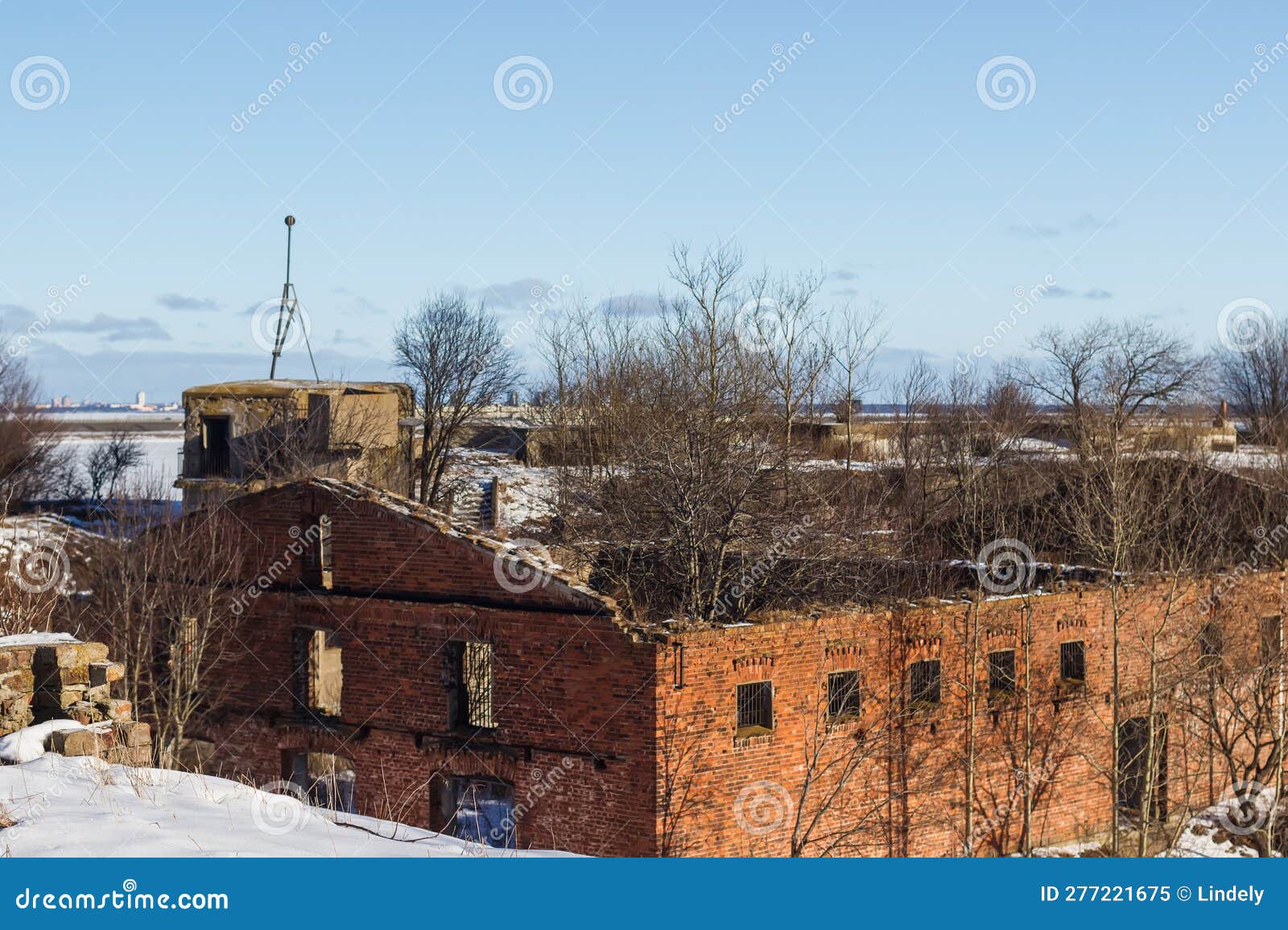 Fortifications of Fort Zverev in Winter Stock Image - Image of ...