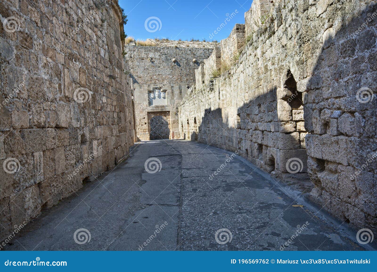 Gate of Saint Athanasios, Rhodes Stock Photo - Image of island, city ...