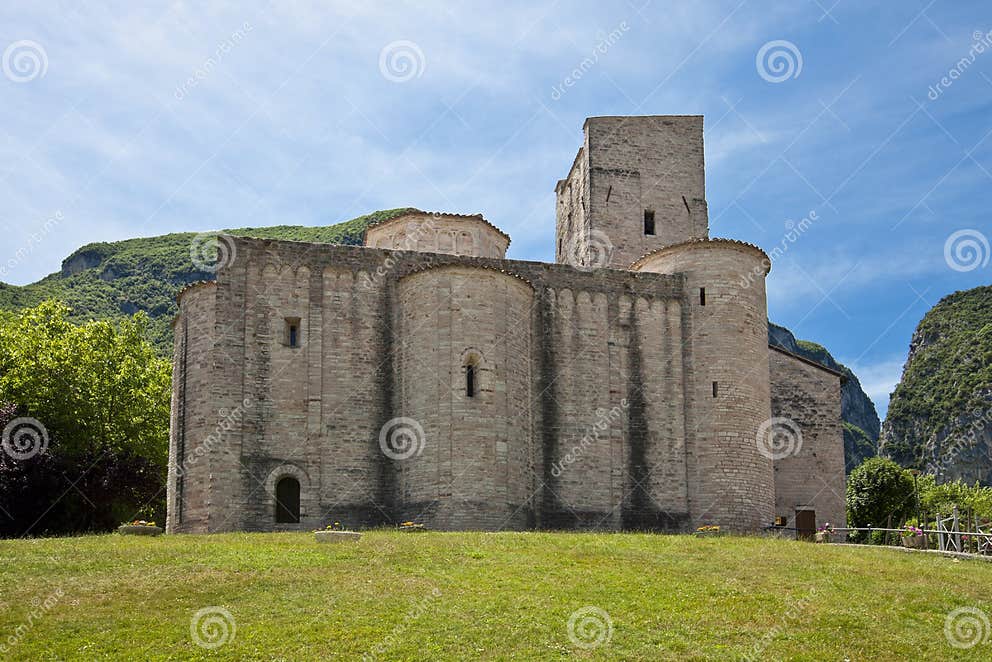 Fortified Abbey stock photo. Image of tower, genga, faith - 14725372