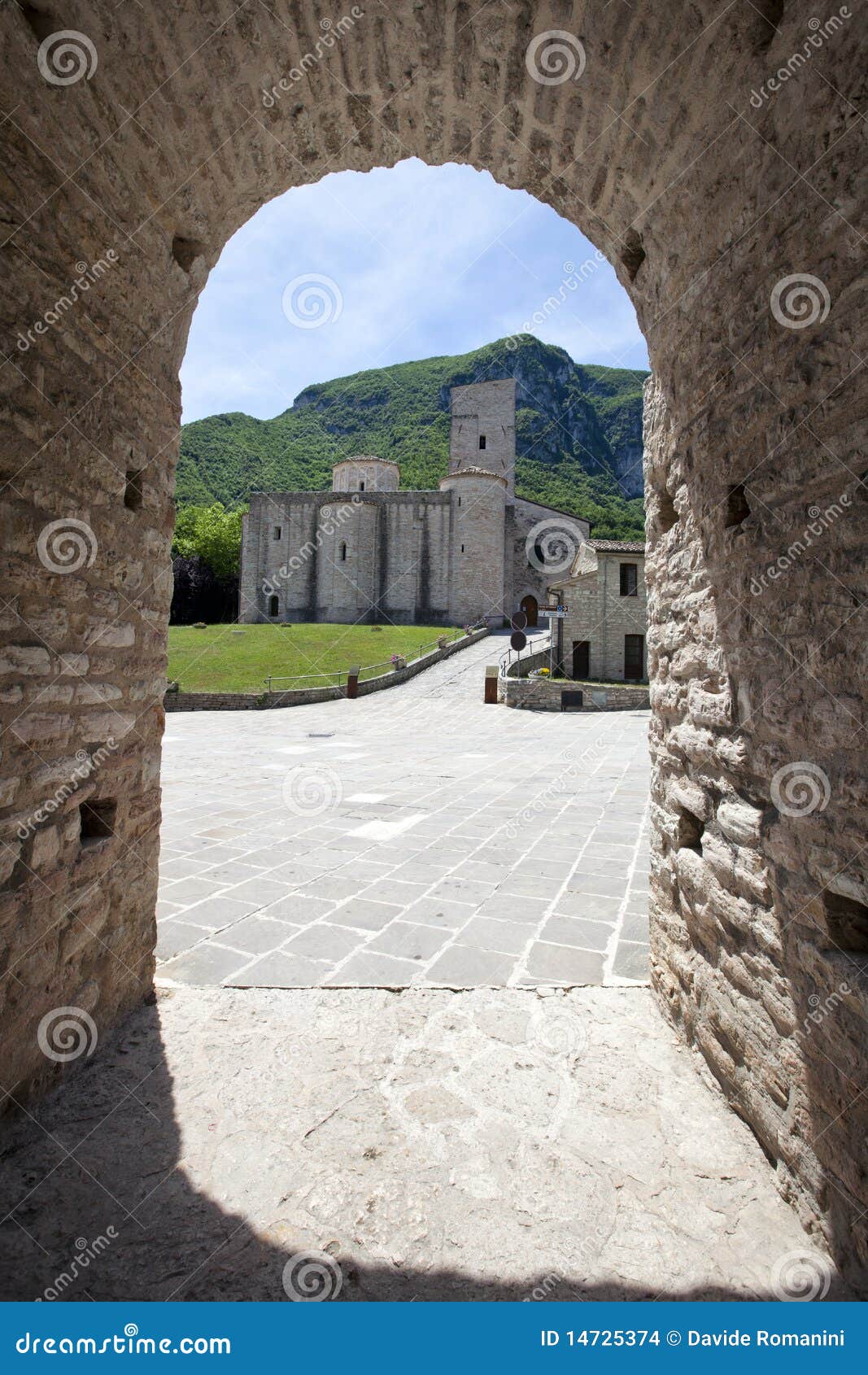 Fortified Abbey stock photo. Image of grass, marche, central - 14725374