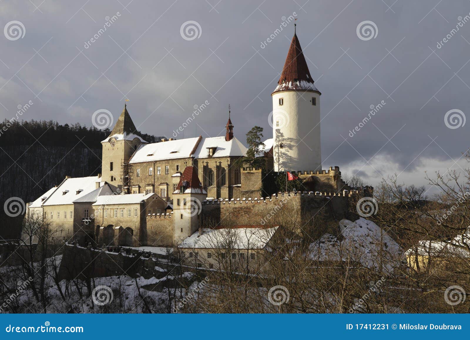 Fortified castle stock image. Image of fort, roof, sunset - 17412231
