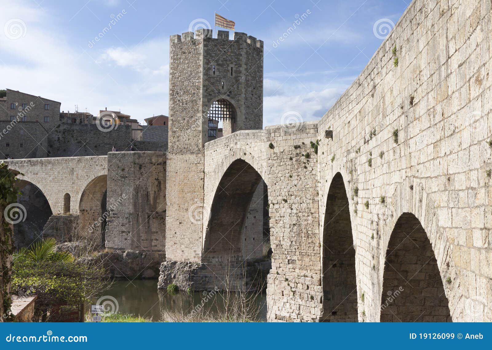 Fortified city stock image. Image of tower, travel, girona - 19126099