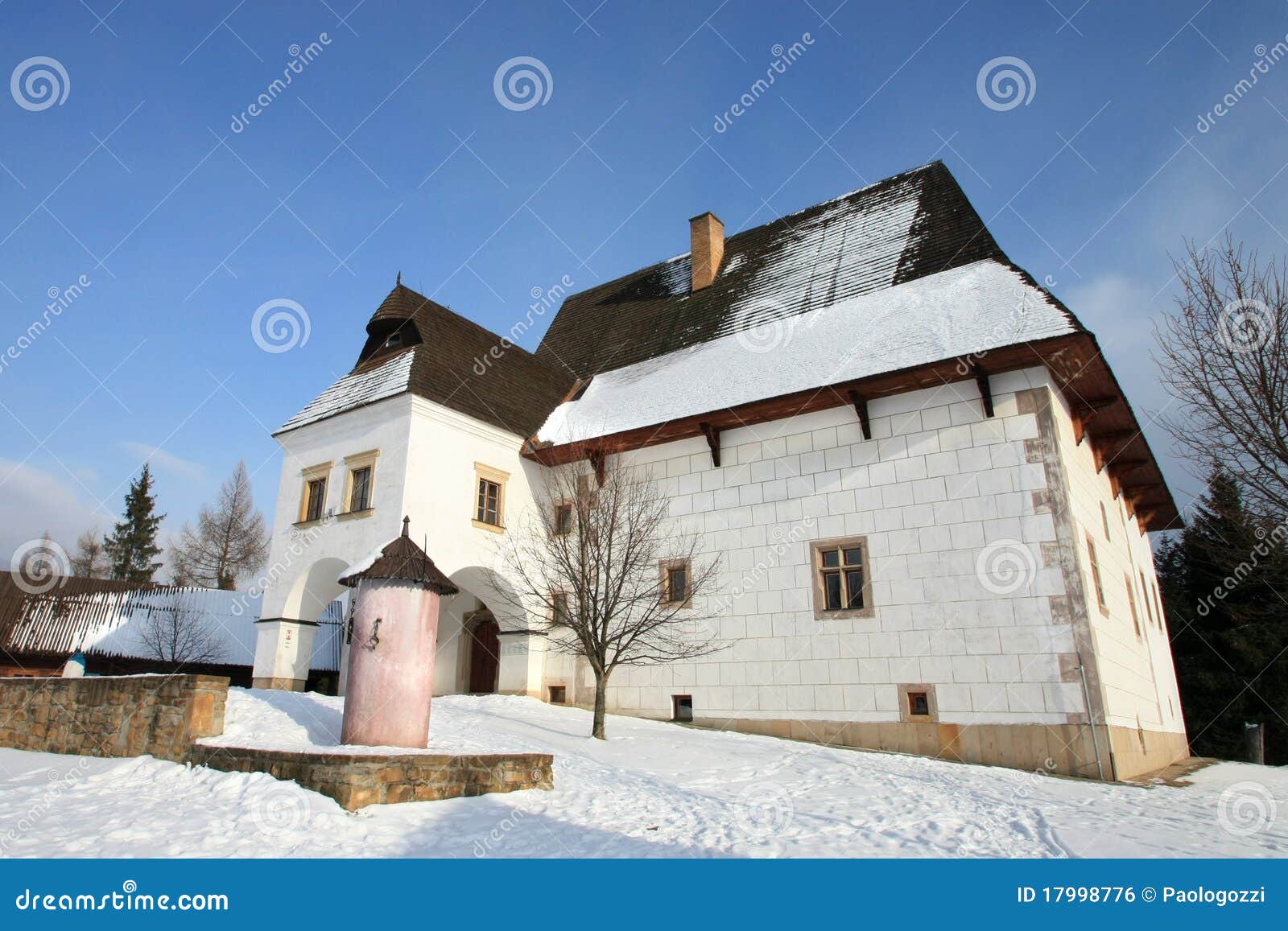 Fortified House of a Rich Farmer Stock Photo - Image of blue, church ...