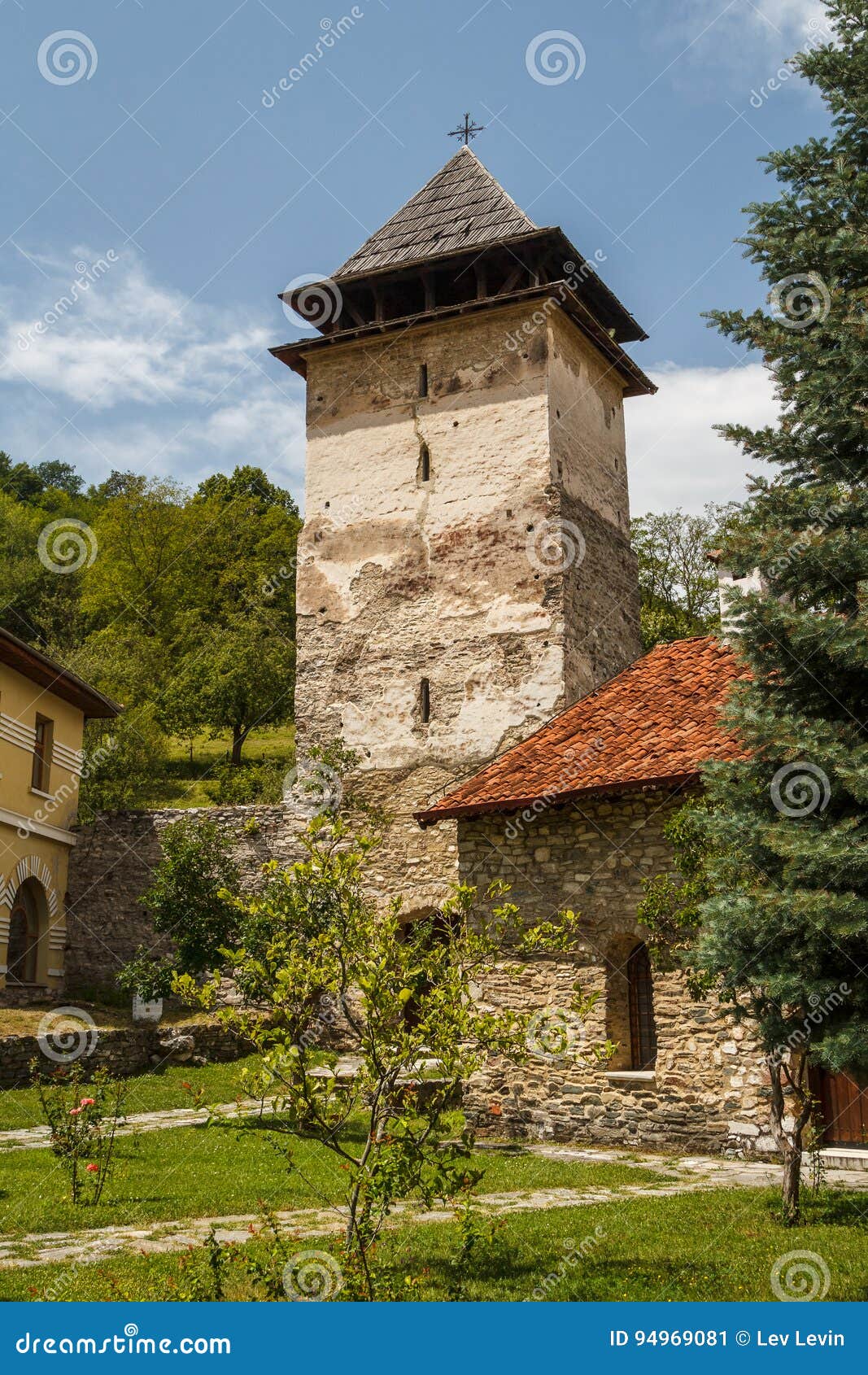 Fortified Medieval Studenica Monastery Stock Image - Image of ...