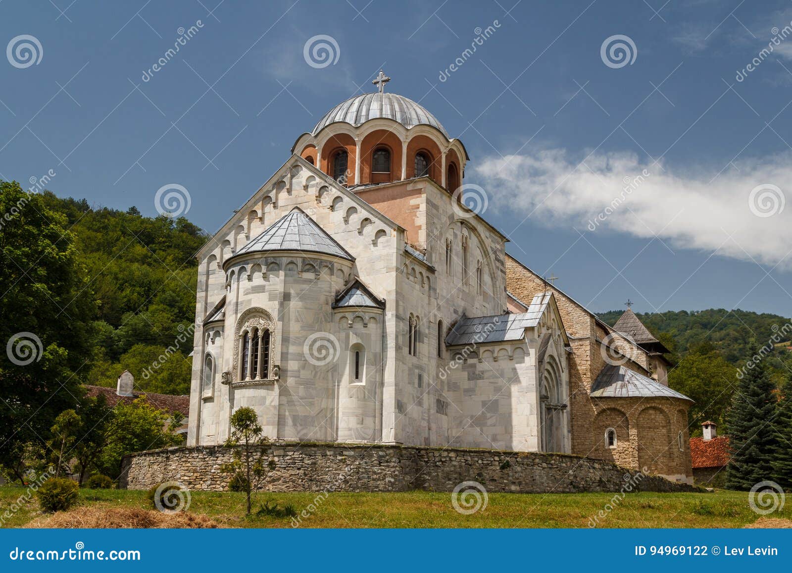 Fortified Medieval Studenica Monastery Stock Photo - Image of fortified ...