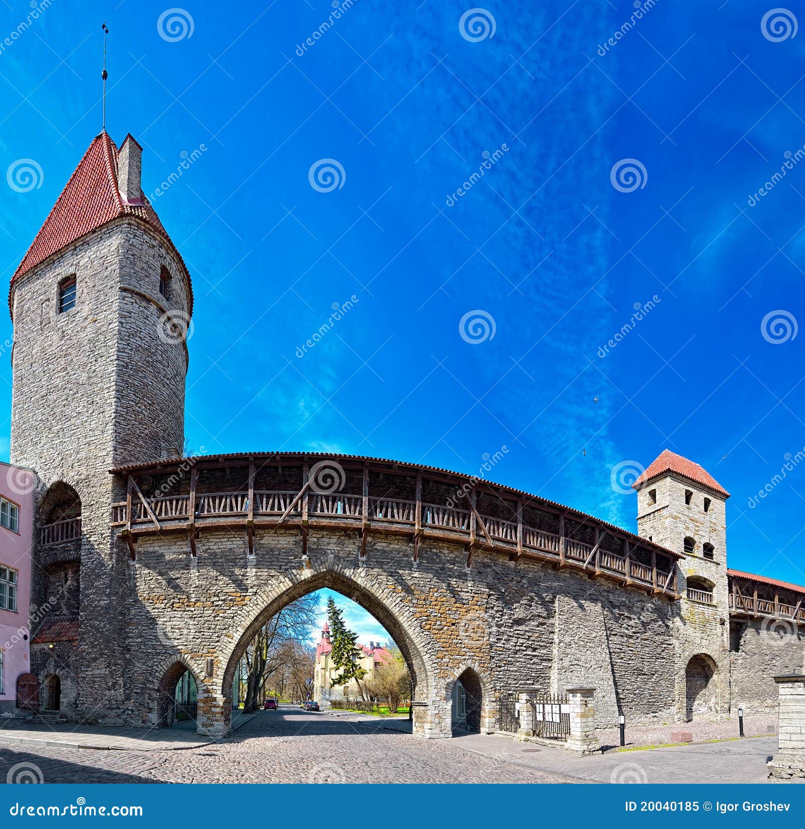 Fortified Medieval Town Wall Stock Image - Image of europe, gate: 20040185