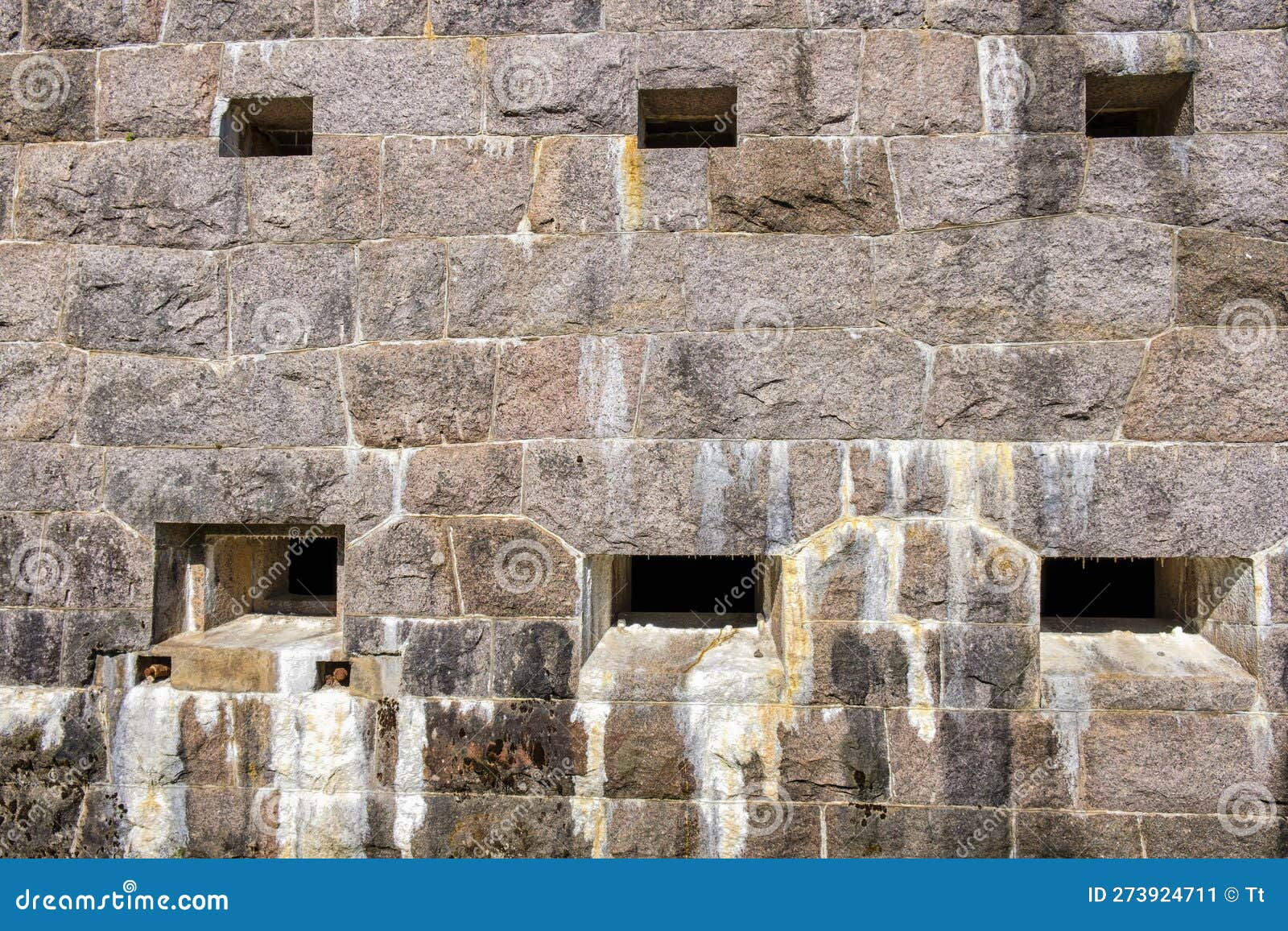 Fortified Wall with Embrasure in the Wall Stock Image - Image of ...