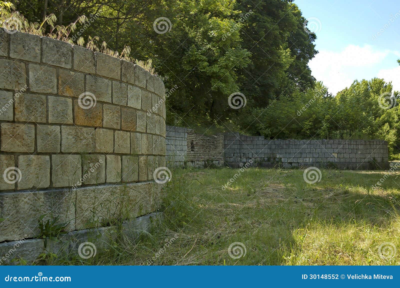 Fortified Wall of Peristyl Complex Abritus Stock Photo - Image of ...