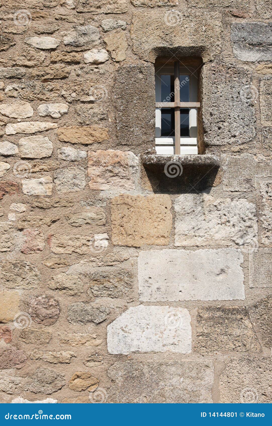 Fortified Wall with Trellised Window Stock Image - Image of glass ...