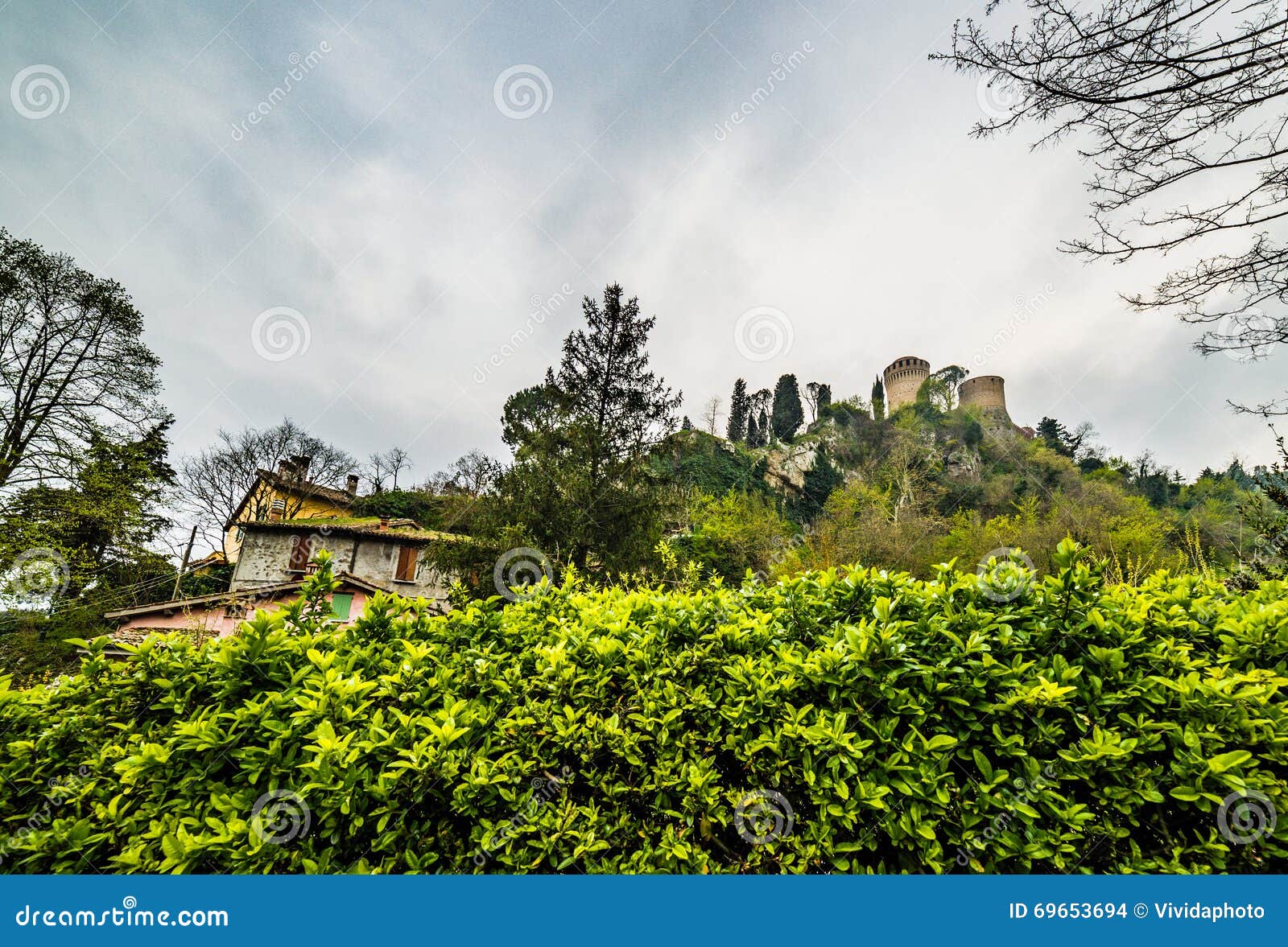 Fortress above the hedge stock photo. Image of tower - 69653694