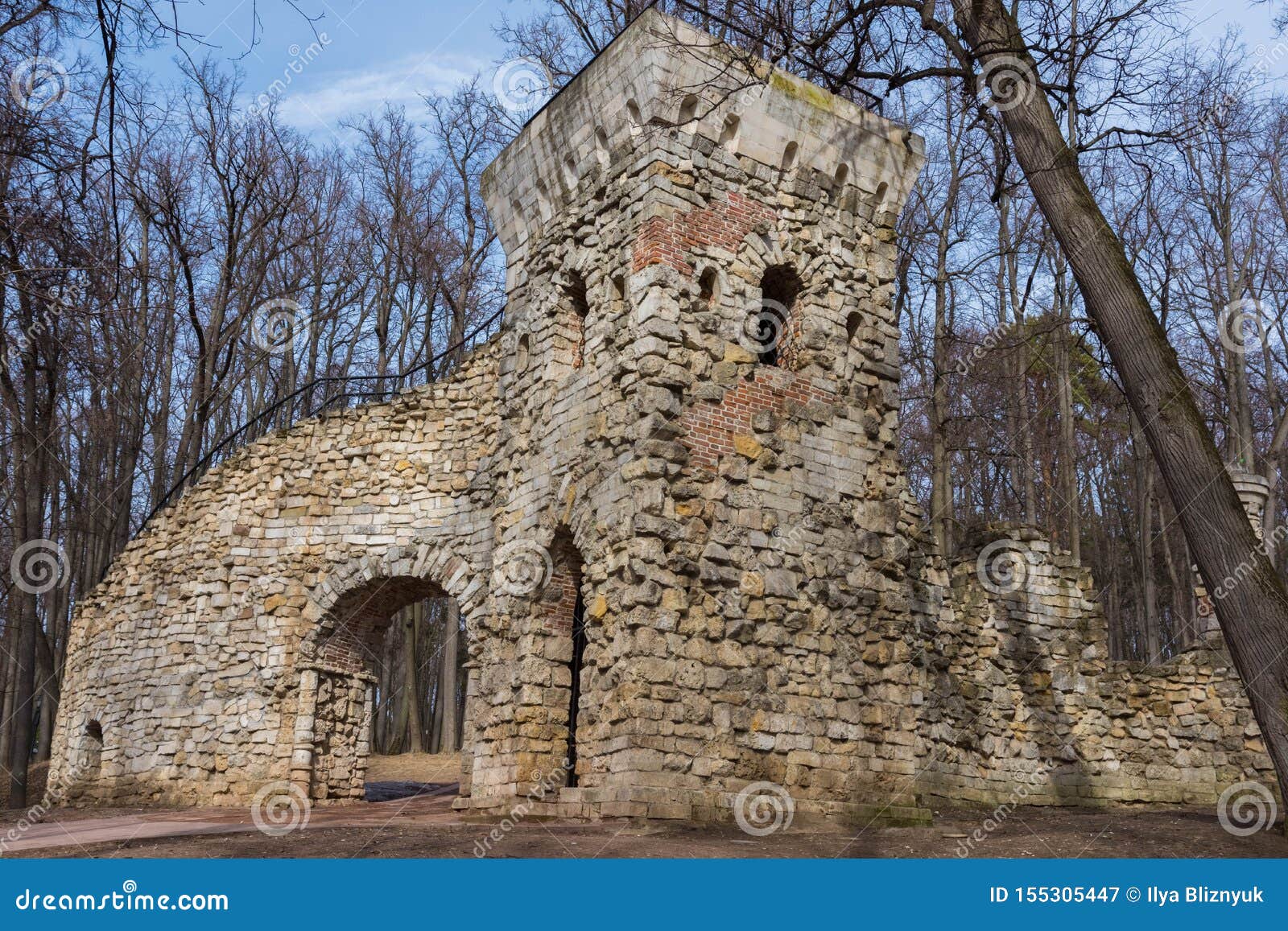 Brick Observation Tower Or Elephant Tower, Made Of Red Ancient Bricks ...