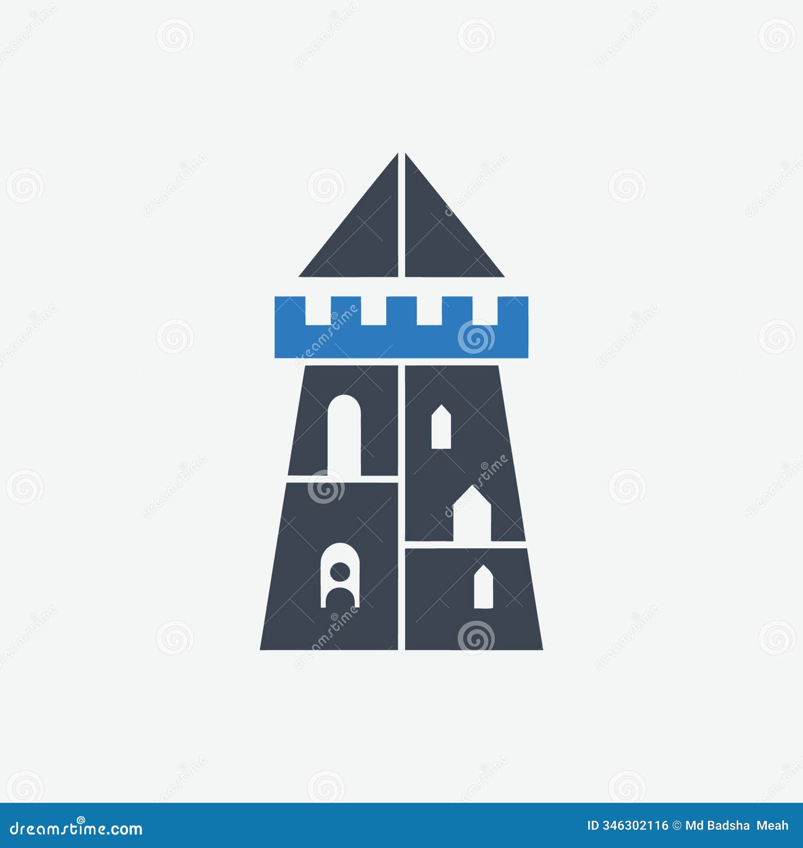 Fortress Castle Blueprint Icon Stock Illustration - Illustration of ...