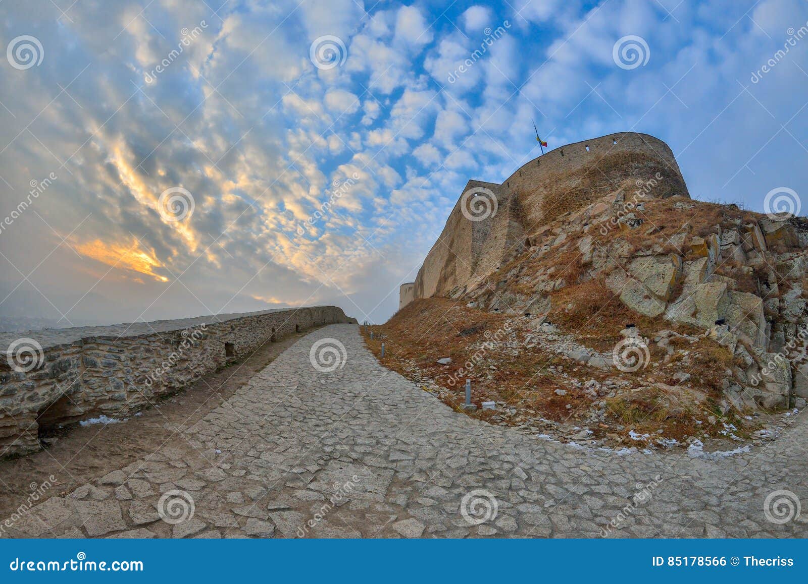 The Fortress of Deva, Romania Stock Photo - Image of famous, evening ...